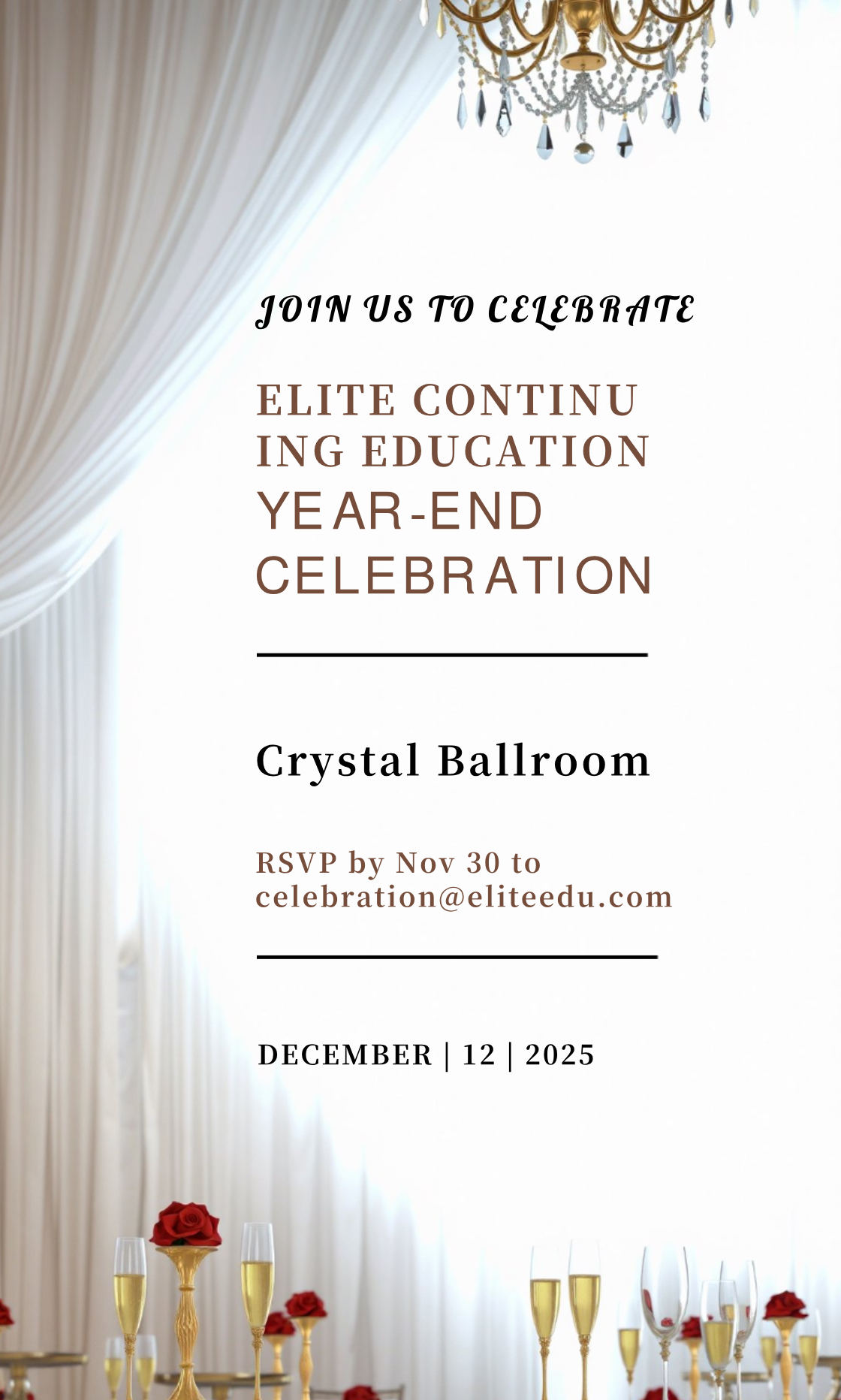 Elite Continuing Education Celebration Invitation Template - AI Designs ...