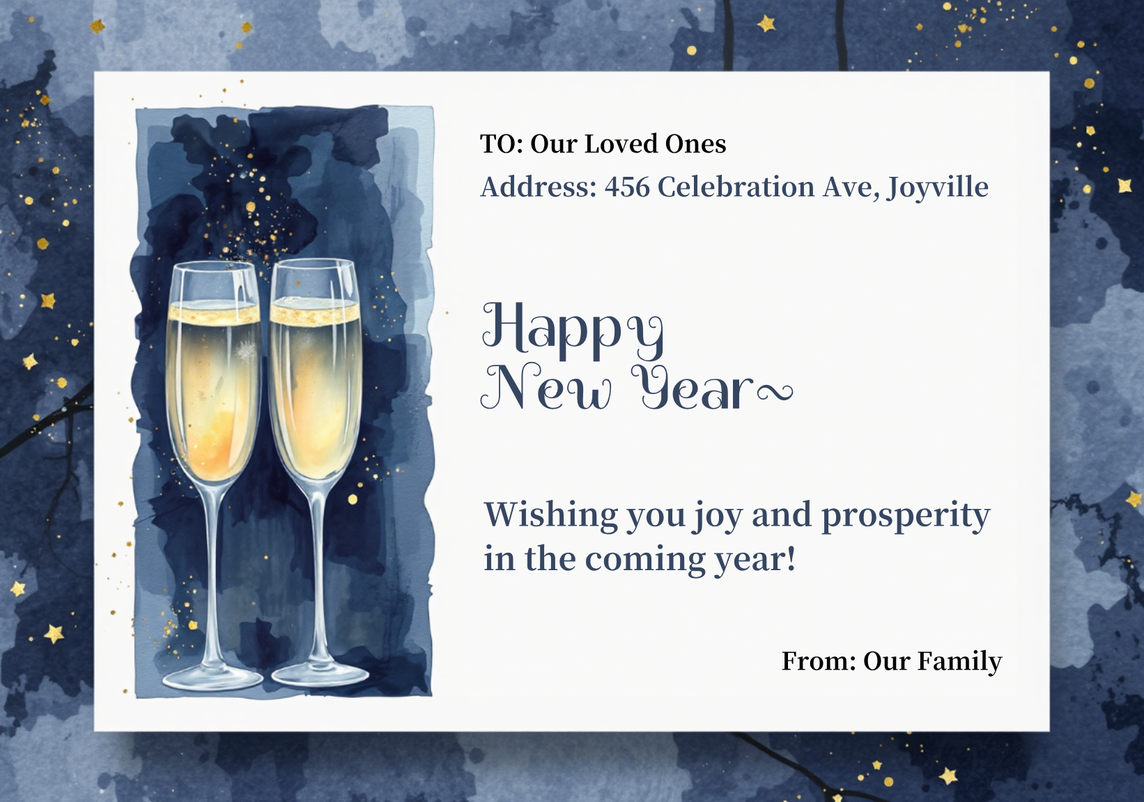 Sparkling Happy New Year Images Postcard Template - AI Designs by ...