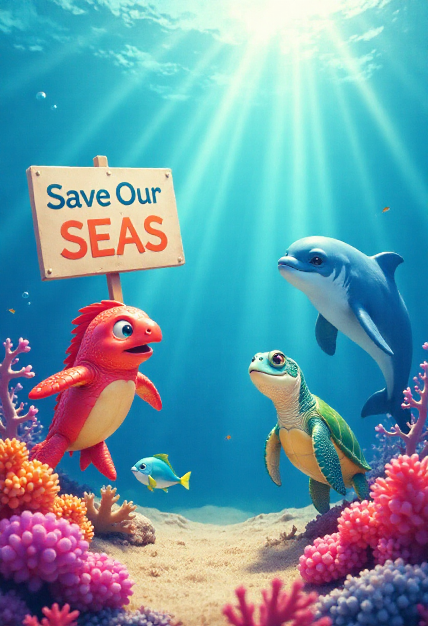 Marine Animals' Water Conservation Protest Image Template - AI Designs ...