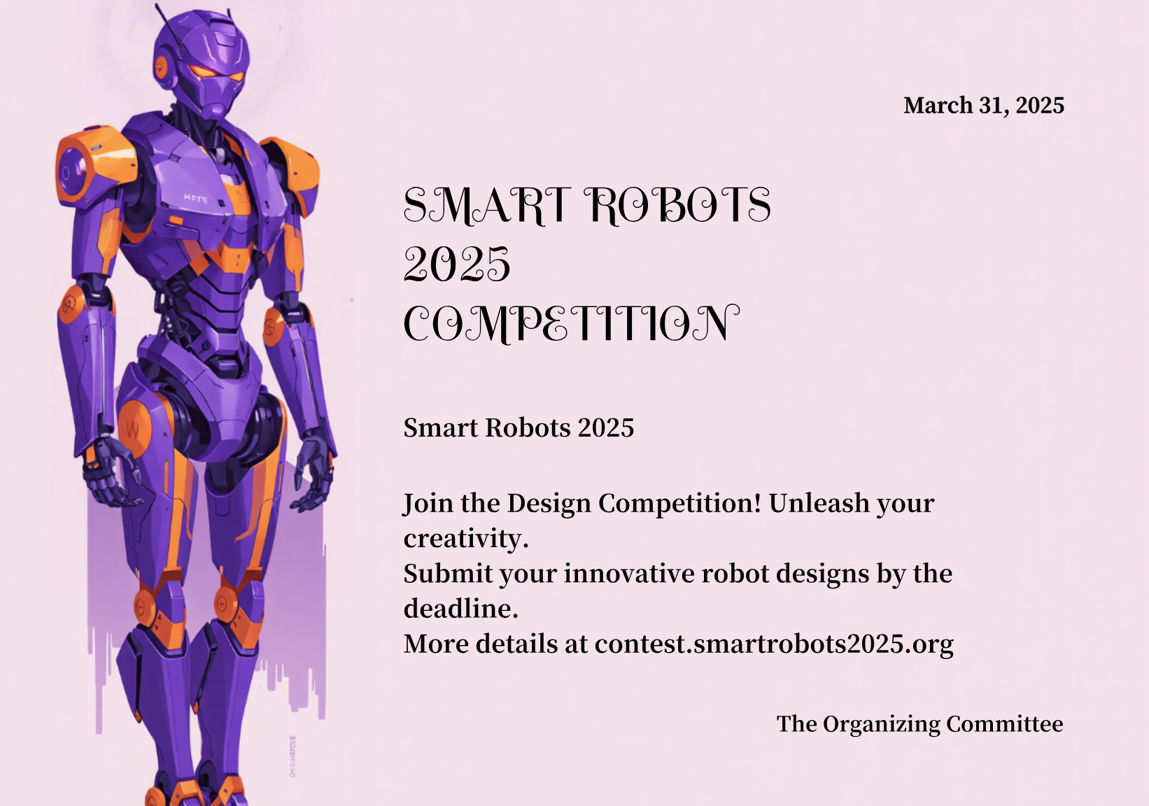 Smart Robots 2025 Competition Postcard Template - AI Designs by MolyPix.AI