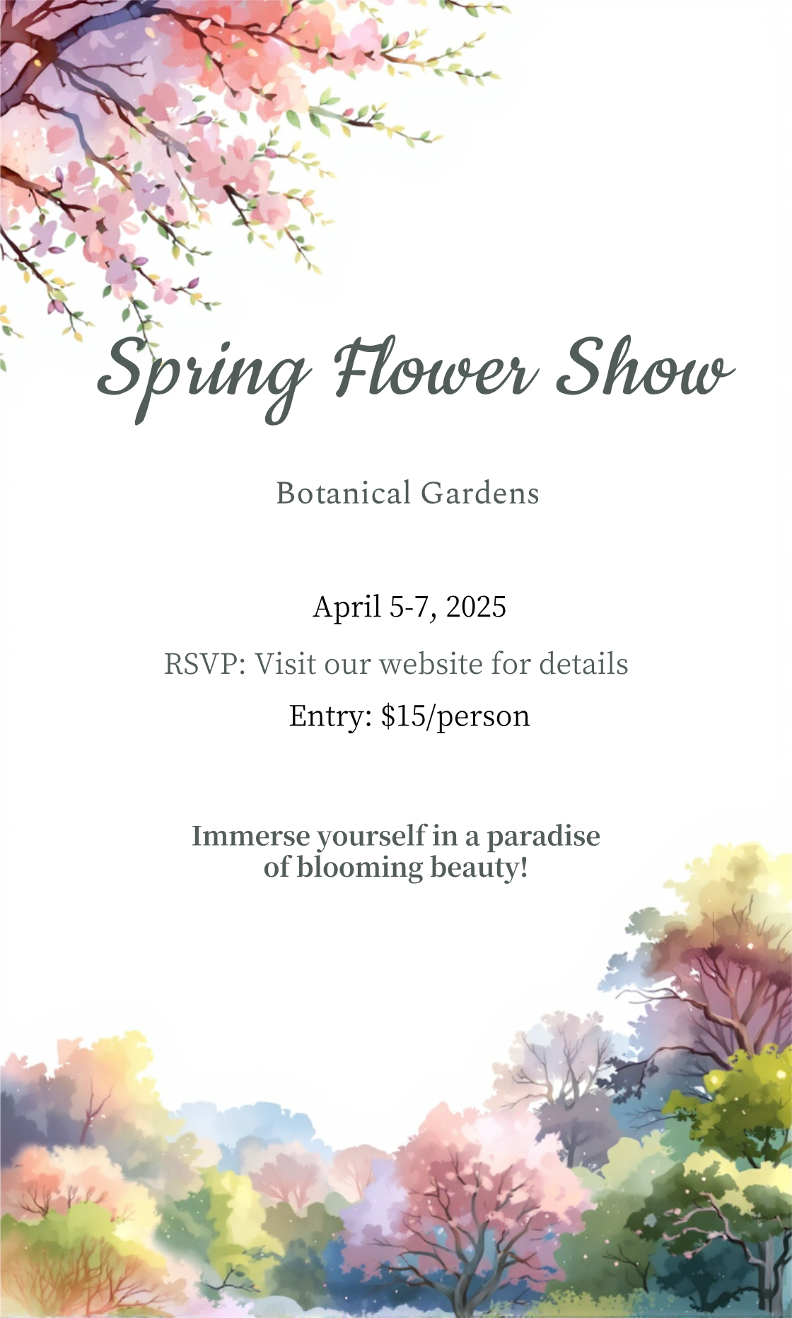 Spring Flower Show Creative Event Posters Invitation Template - AI ...