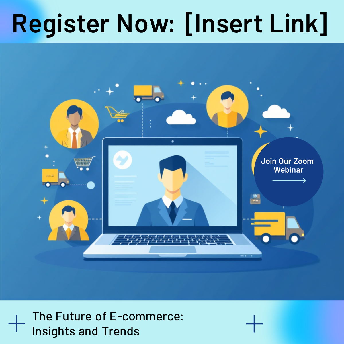 Future E-commerce Zoom Webinar LinkedIn Post Template - AI Designs by MolyPix.AI