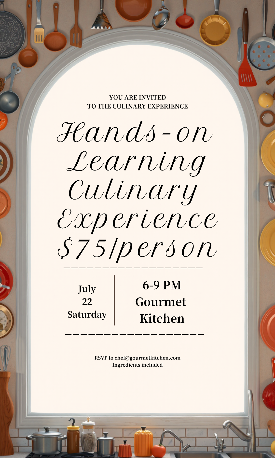 Hands-on Learning Culinary Experience Invitation Template - AI Designs ...