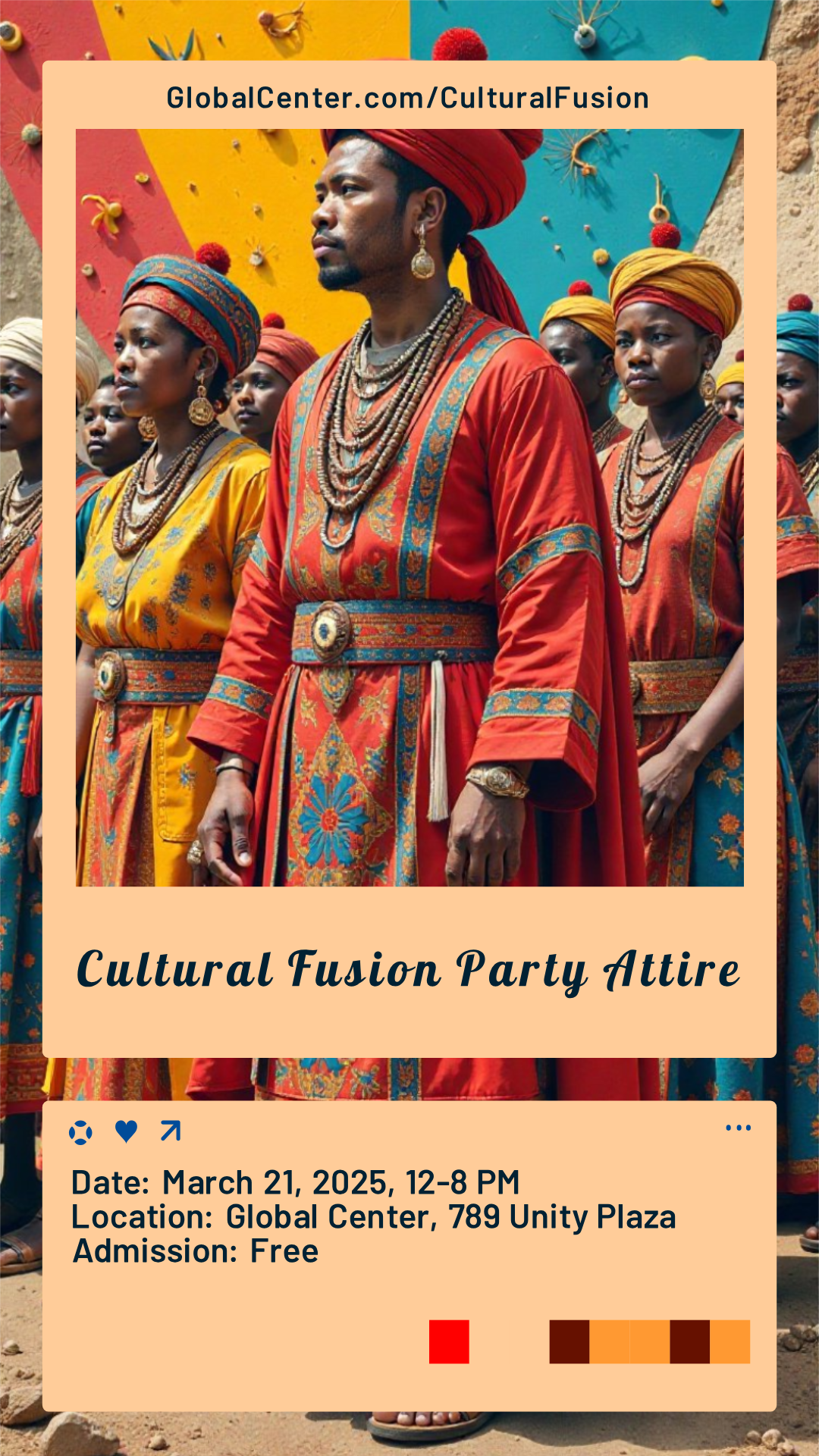 Cultural Fusion Party Attire Poster Template - AI Designs by MolyPix.AI