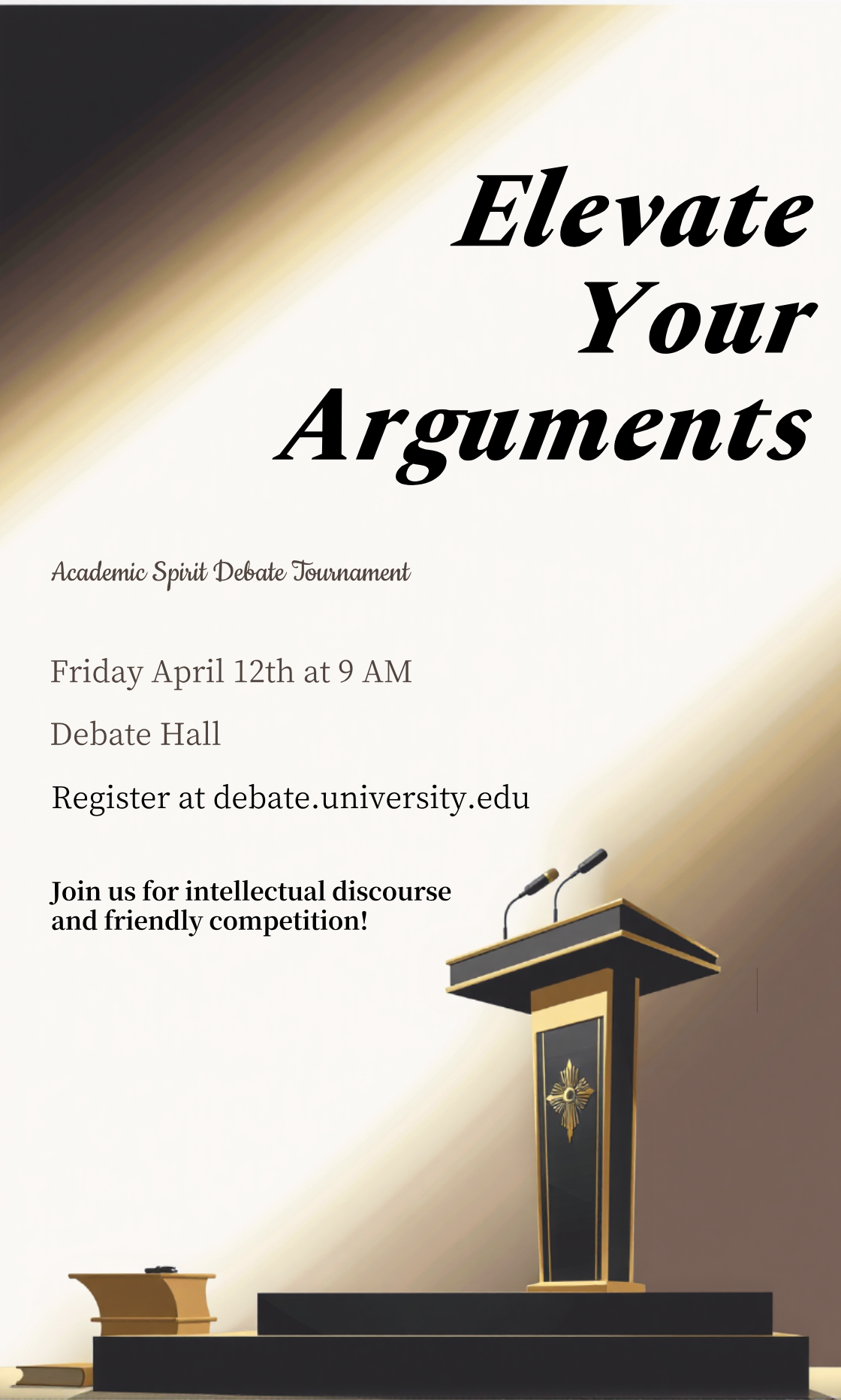 Academic Spirit Debate Tournament Invitation Template - AI Designs by ...