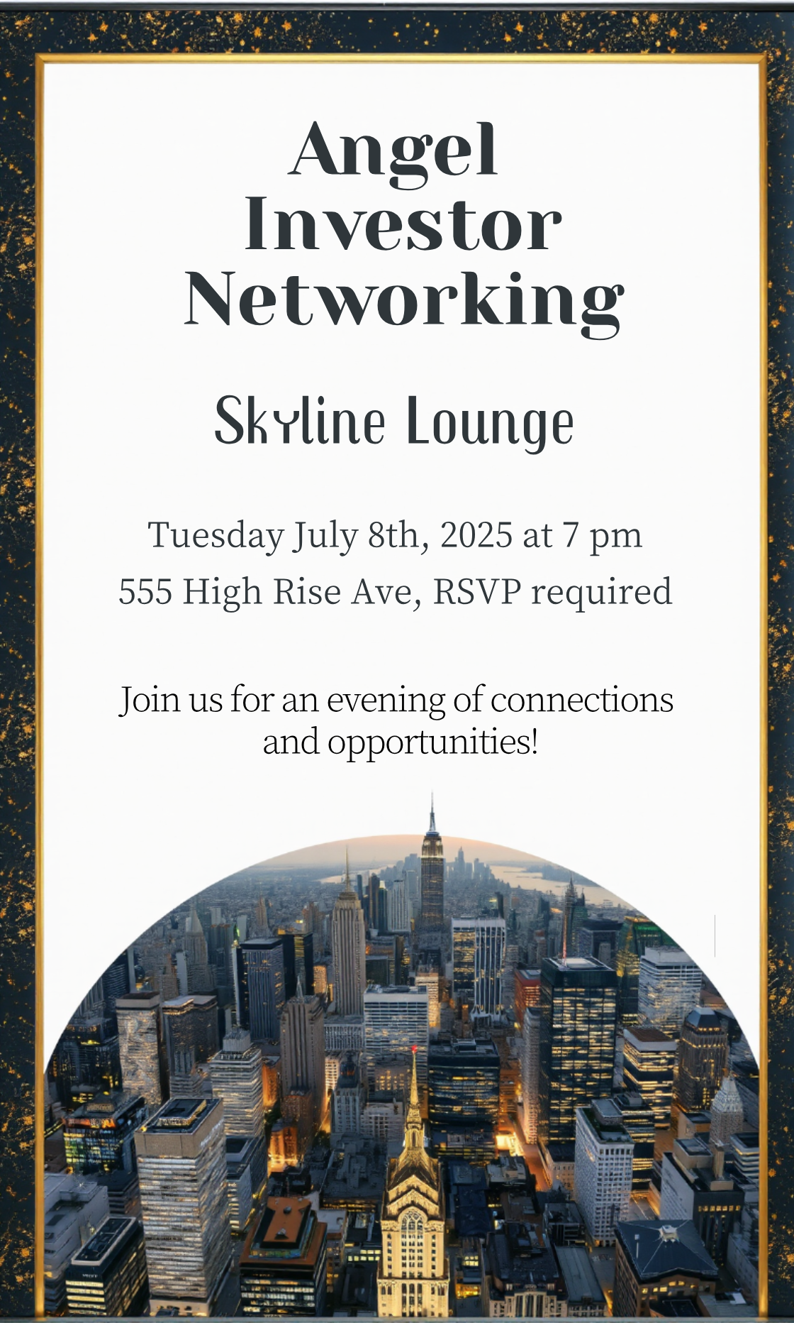 Angel Investor Kit Networking Invitation Template - AI Designs by ...