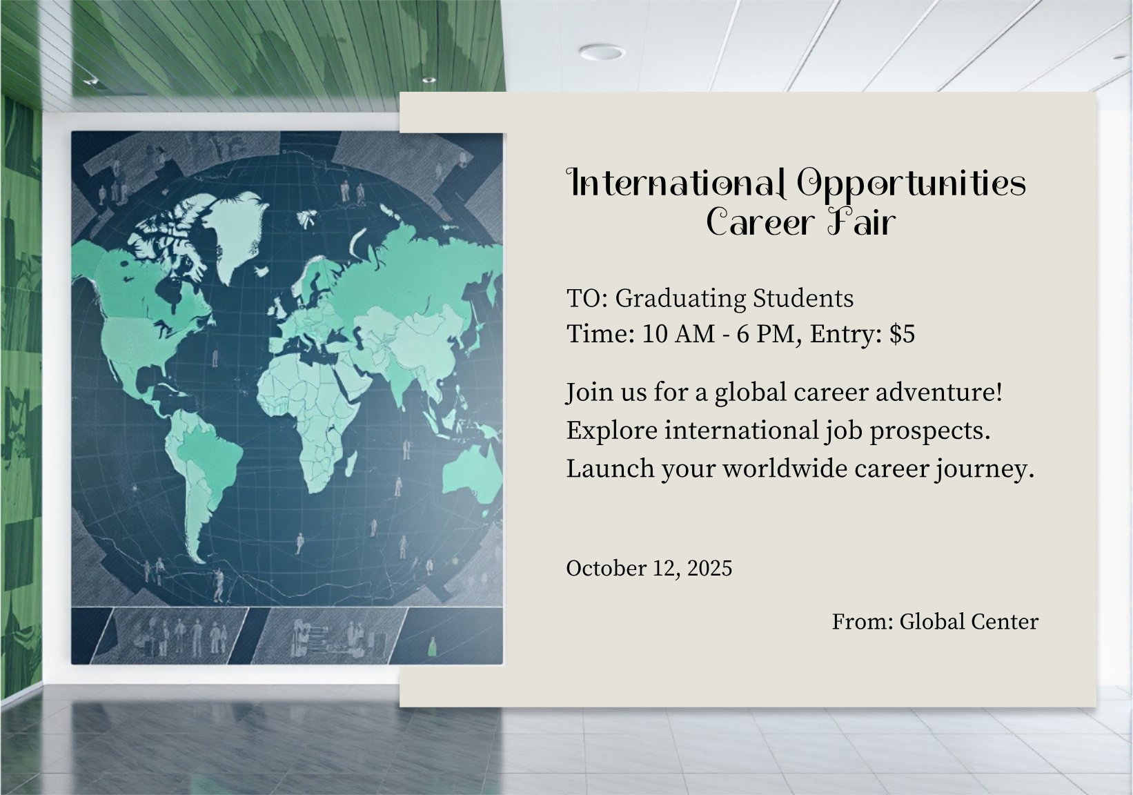 International Career Fairs for Graduates Postcard Template - AI Designs ...