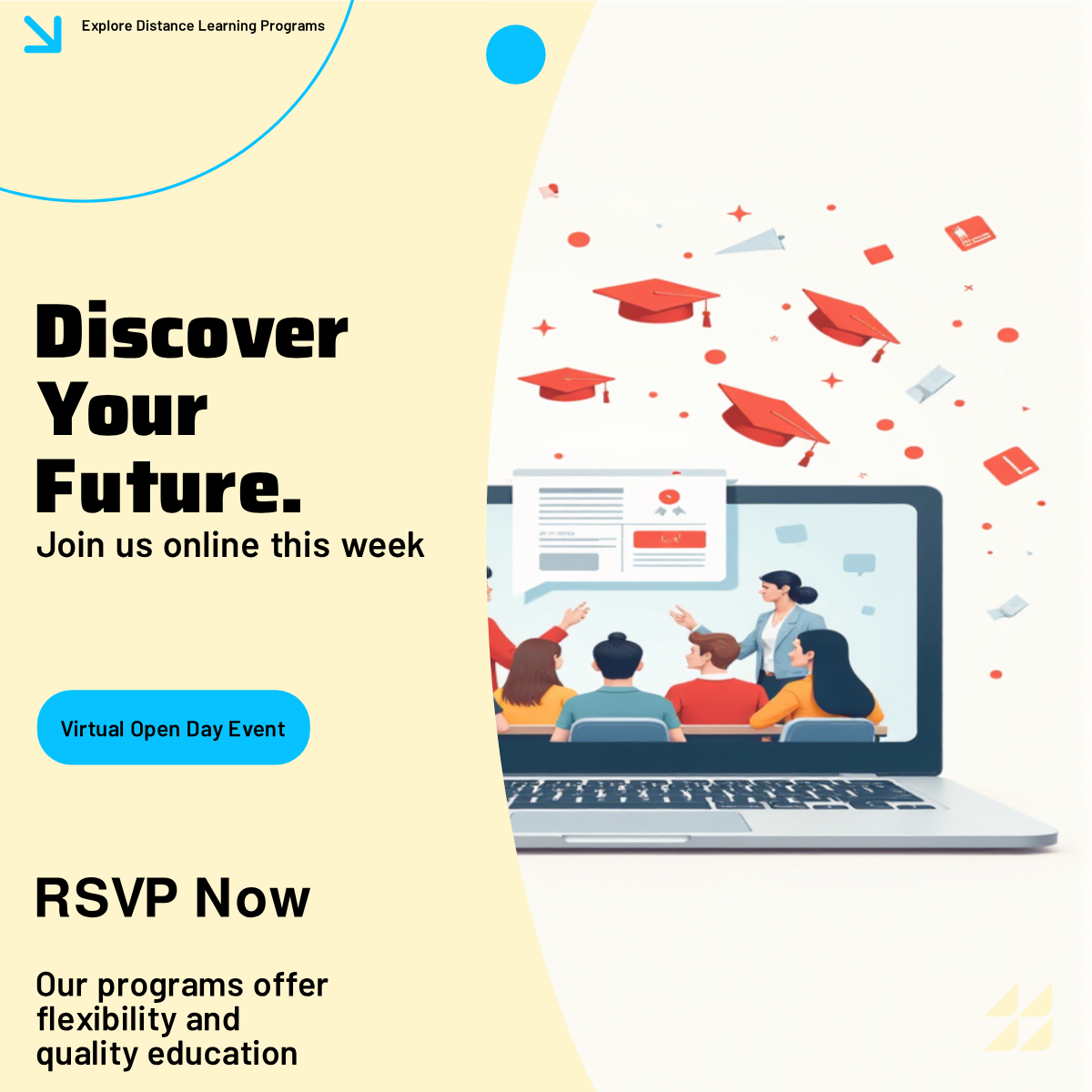 Distance Learning Programs Showcase LinkedIn Post Template - AI Designs ...