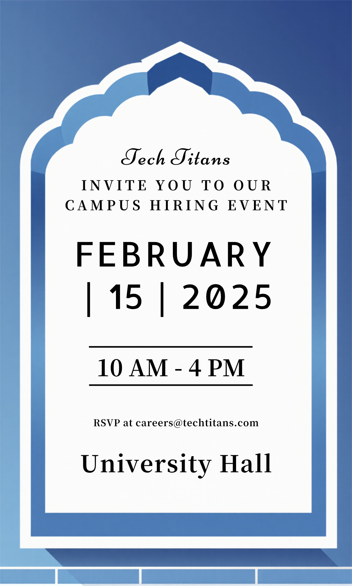 Tech Titans Campus Hiring Events Invitation Template - AI Designs by ...