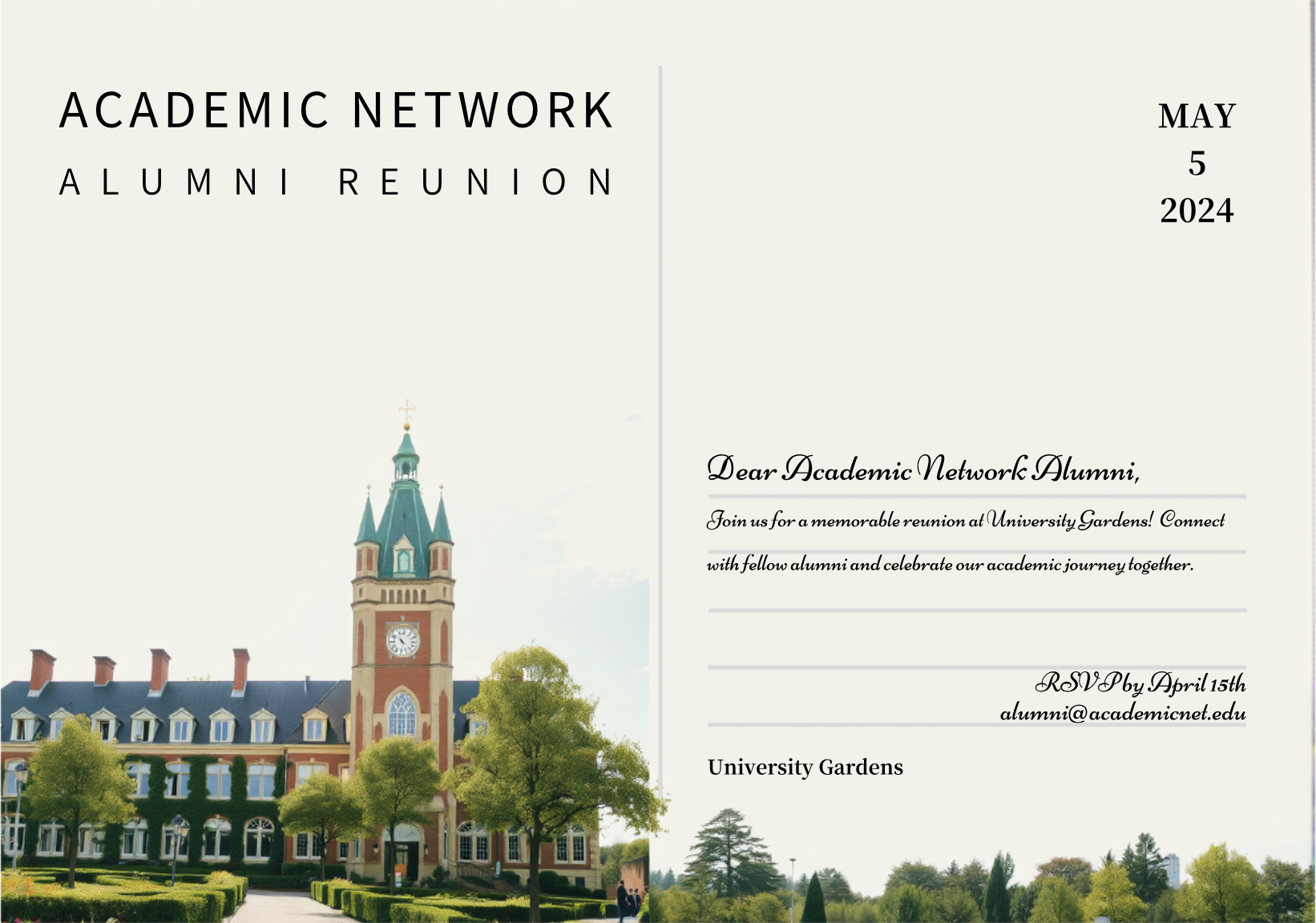 Academic Network Alumni Reunion Postcard Template - AI Designs by ...