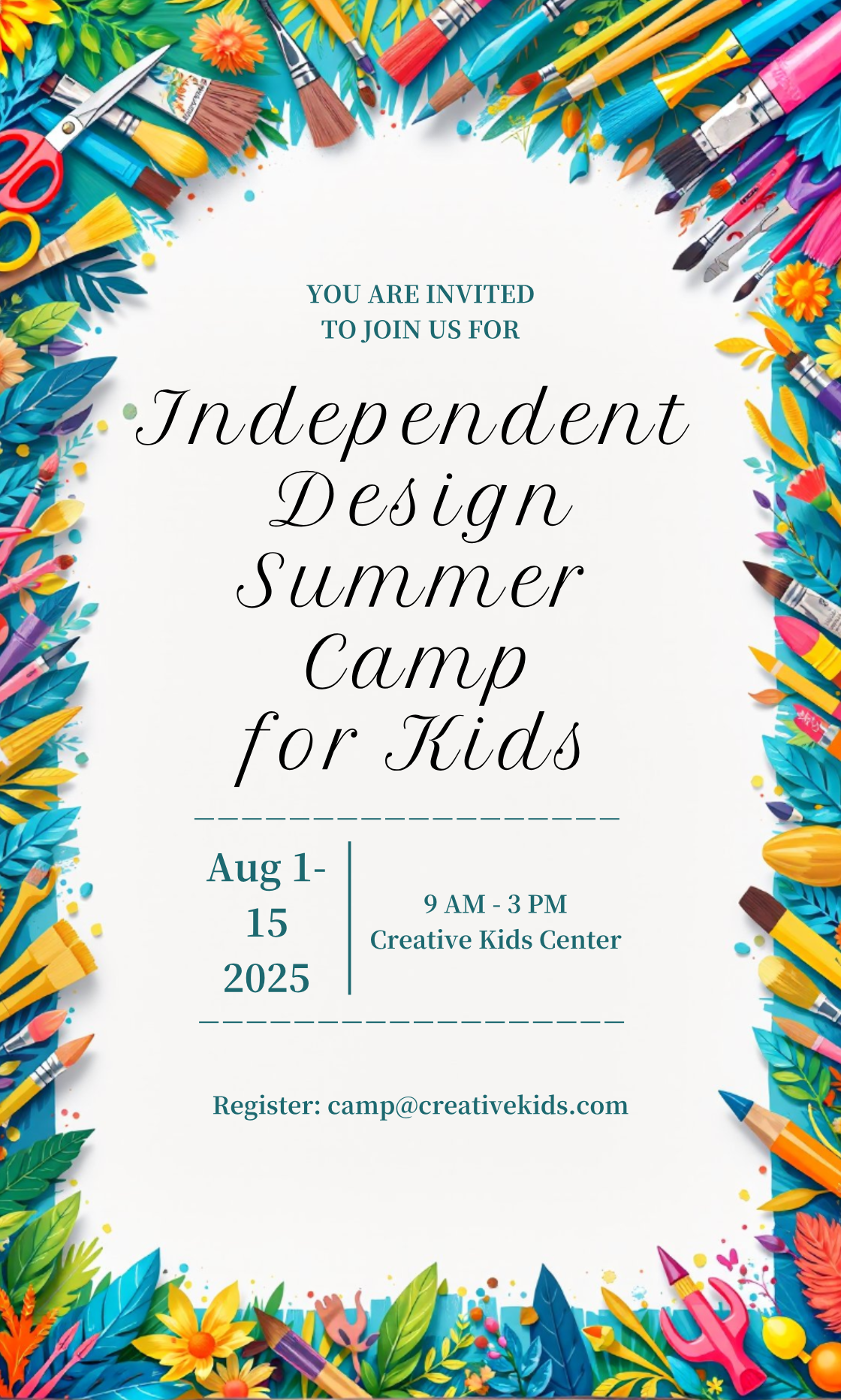 Kids Independent Design Camp Invitation Template - AI Designs by MolyPix.AI
