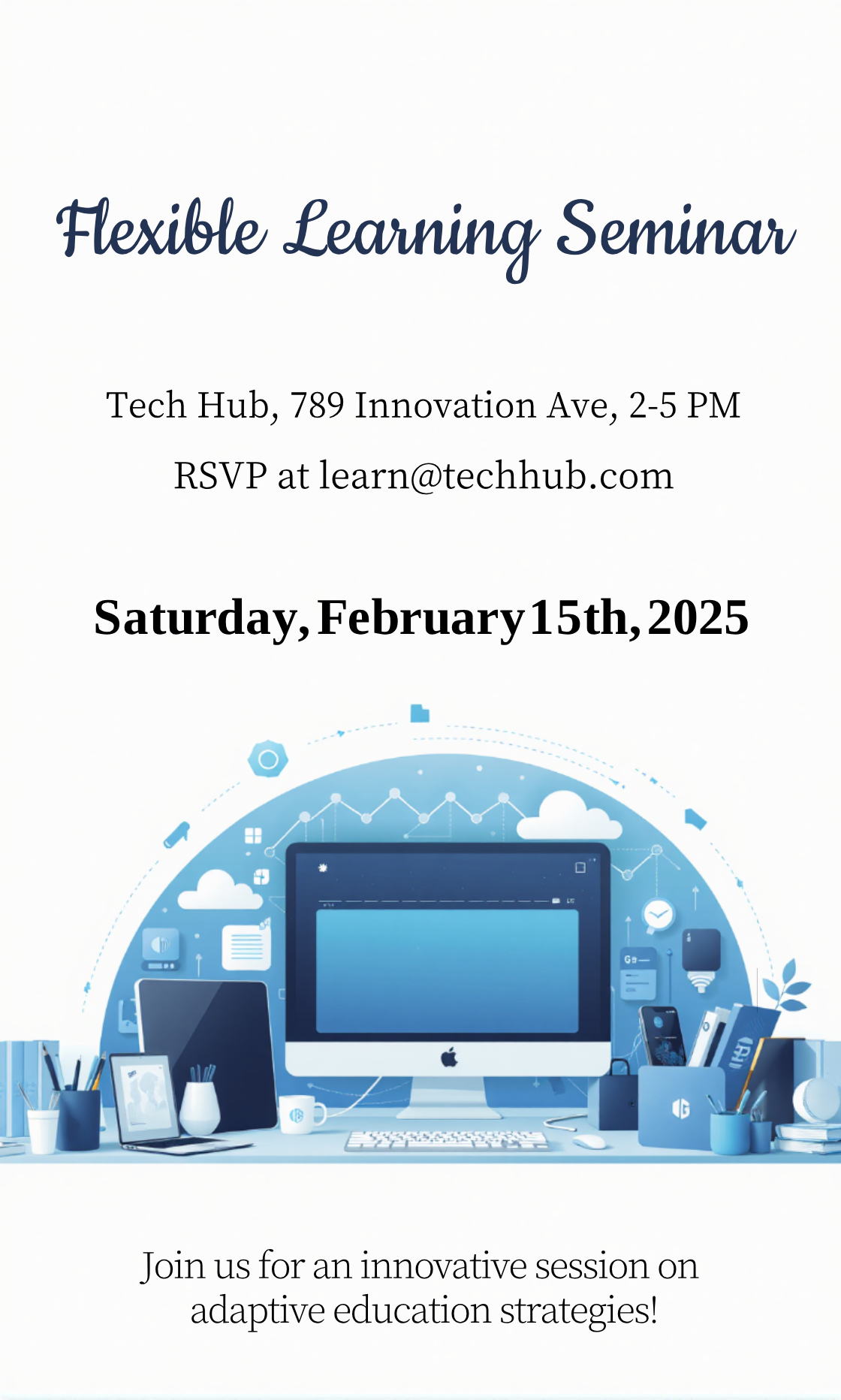 Flexible Learning Seminar Invitation Template - AI Designs by MolyPix.AI