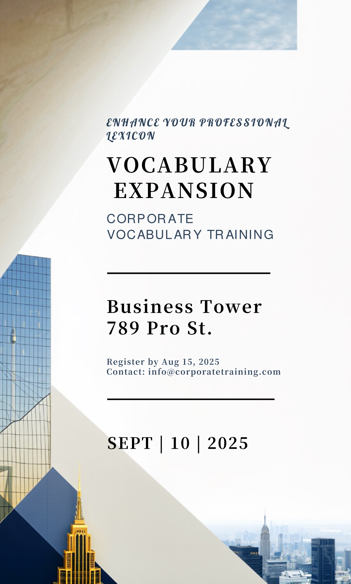 Corporate Vocabulary Expansion Training Invitation Template - AI ...