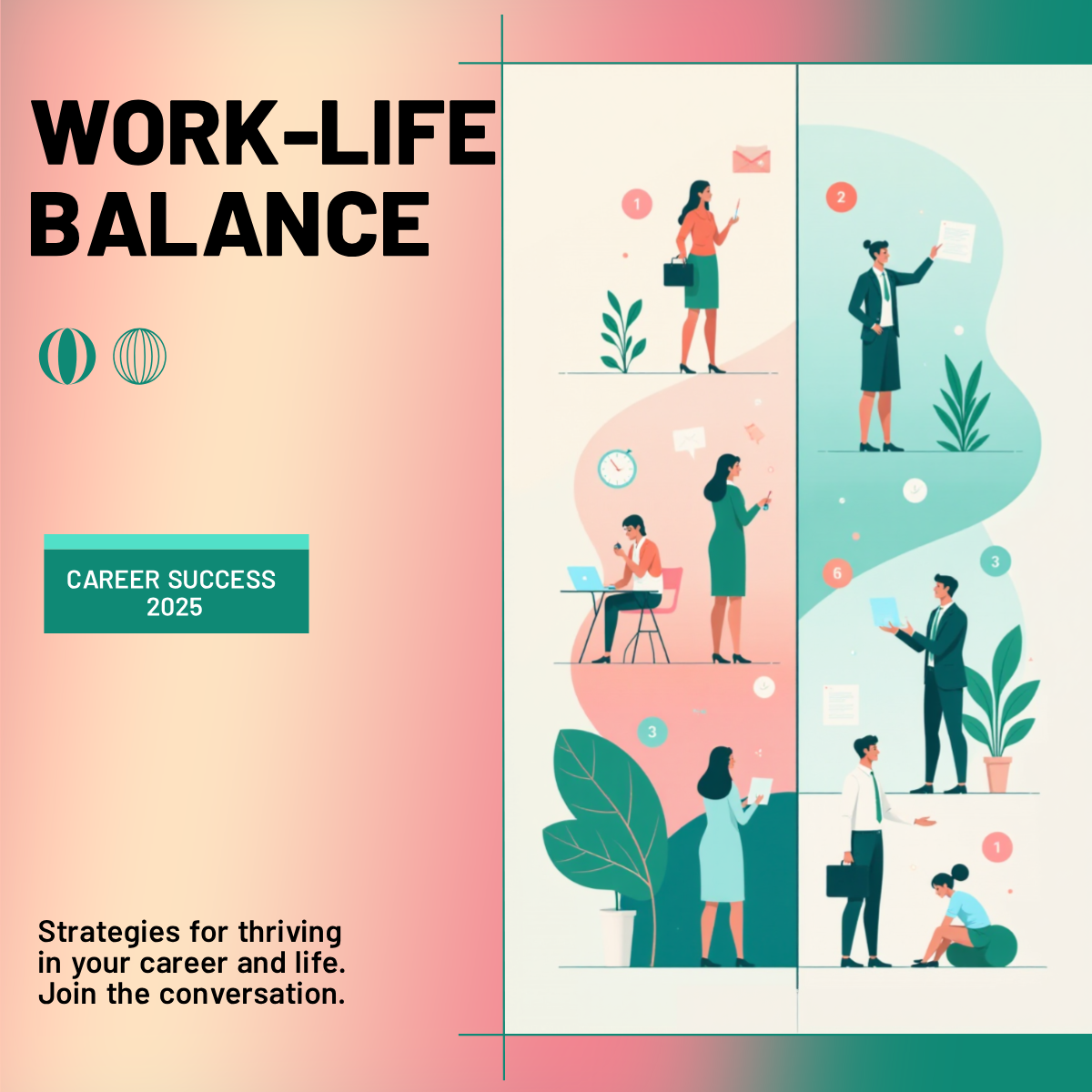 Pastel Flat Illustration Work-Life Balance Career Success 2025 LinkedIn ...