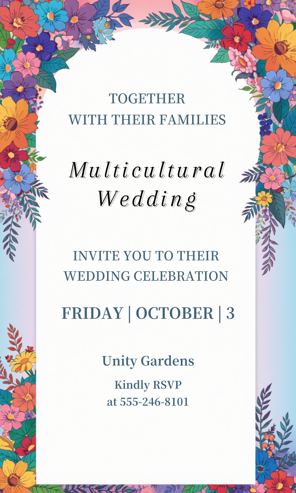 Multicultural Wedding Celebration Invitation Template - AI Designs by ...
