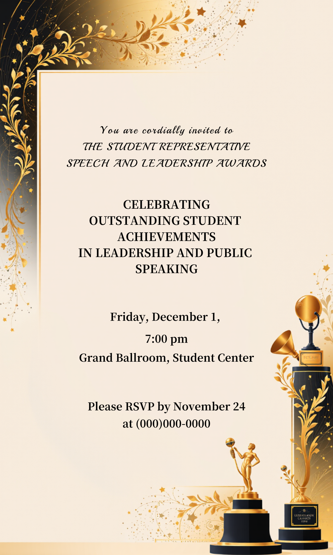 Student Representative Speech and Awards Invitation Template - AI ...