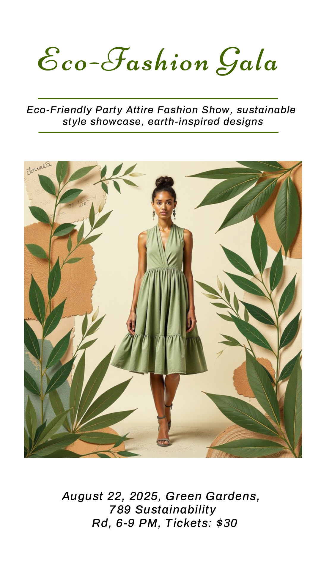 Eco-Friendly Party Attire Fashion Poster Template - AI Designs by ...