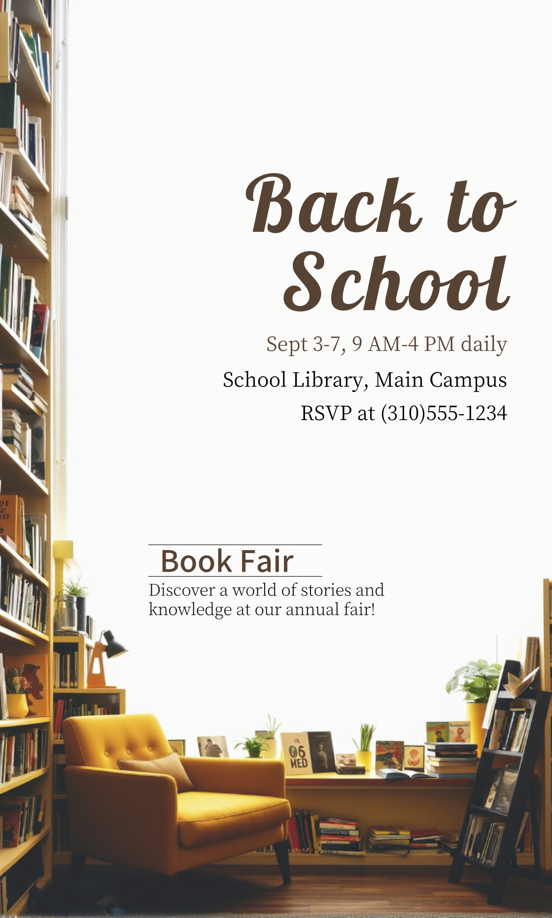 Back to School Clip Art Book Fair Invitation Template - AI Designs by ...