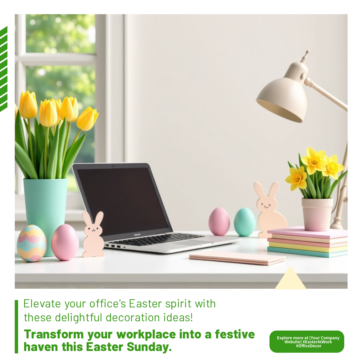 Easter Sunday Office Decor LinkedIn Post Template - AI Designs by ...
