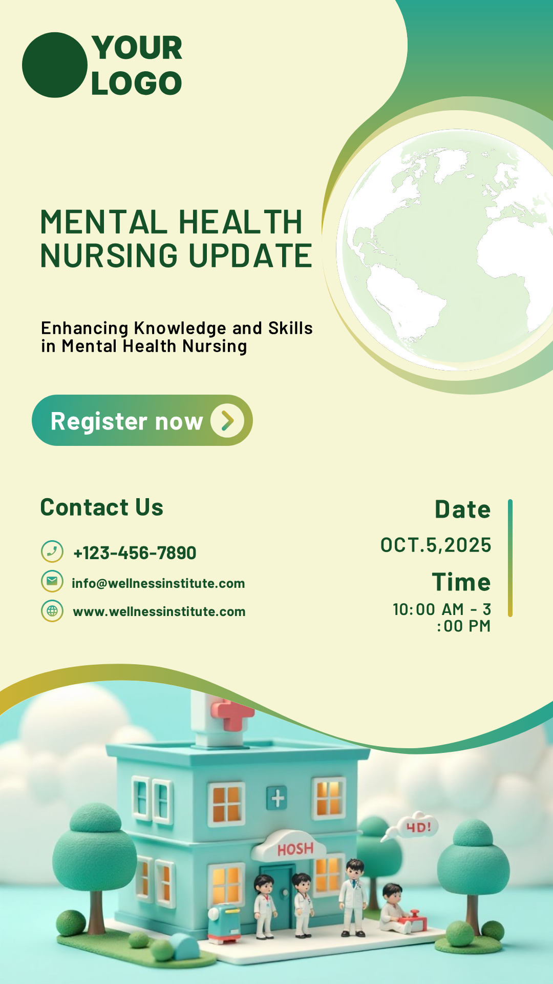 Mental Health Continuing Education for Nurses Poster Template - AI ...