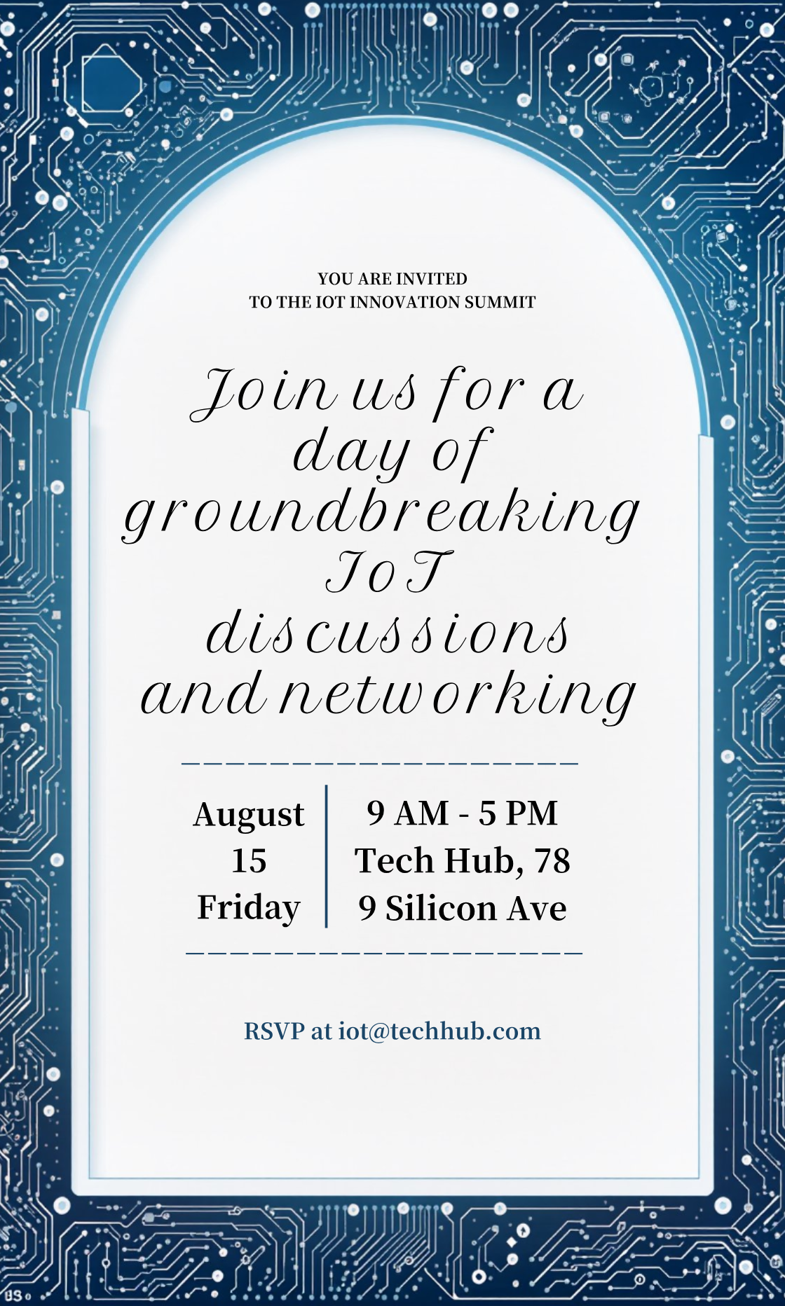 IoT Innovation Summit Invitation Template - AI Designs by MolyPix.AI