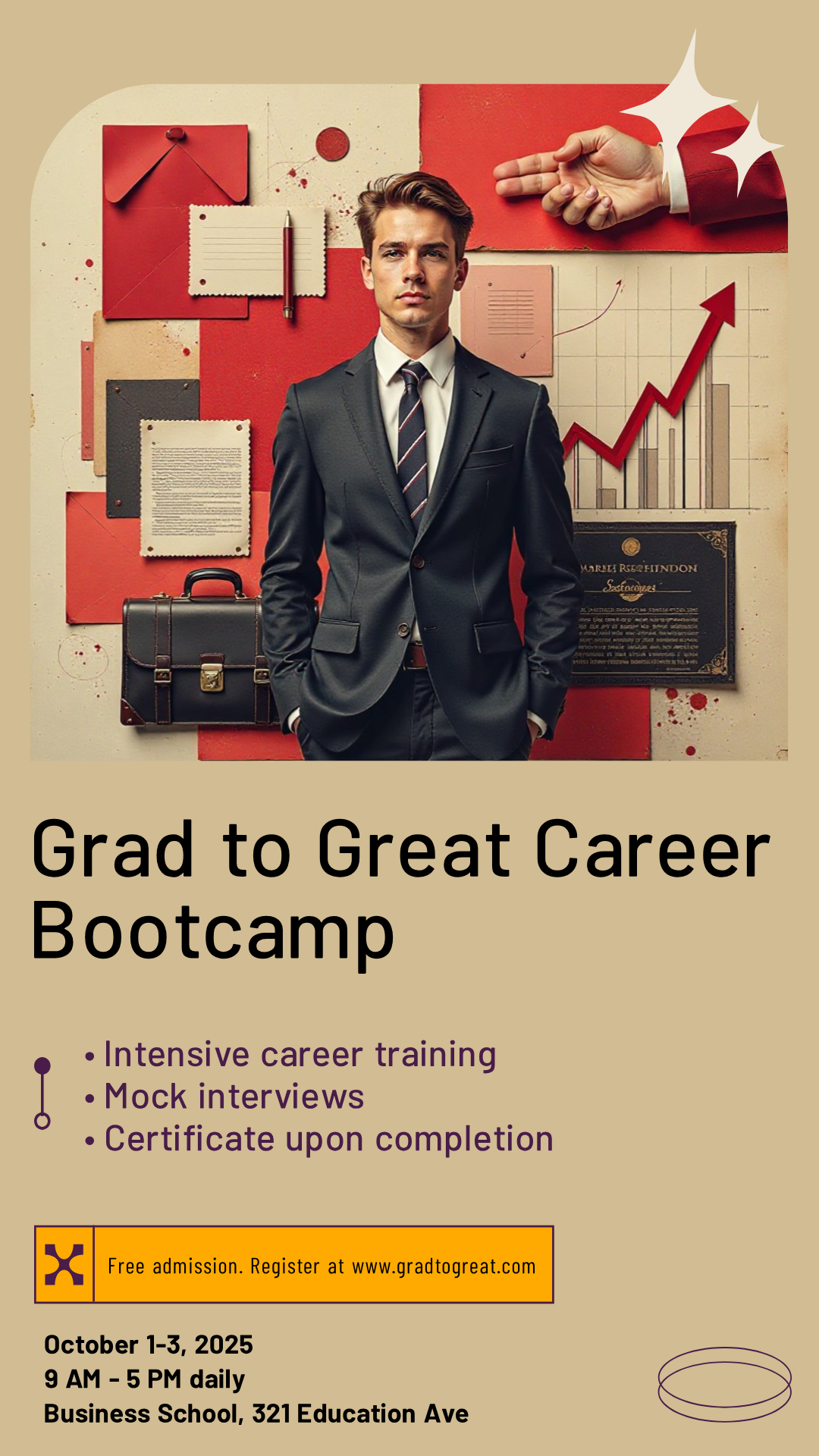 Grad to Great Career Planning Poster Template - AI Designs by MolyPix.AI