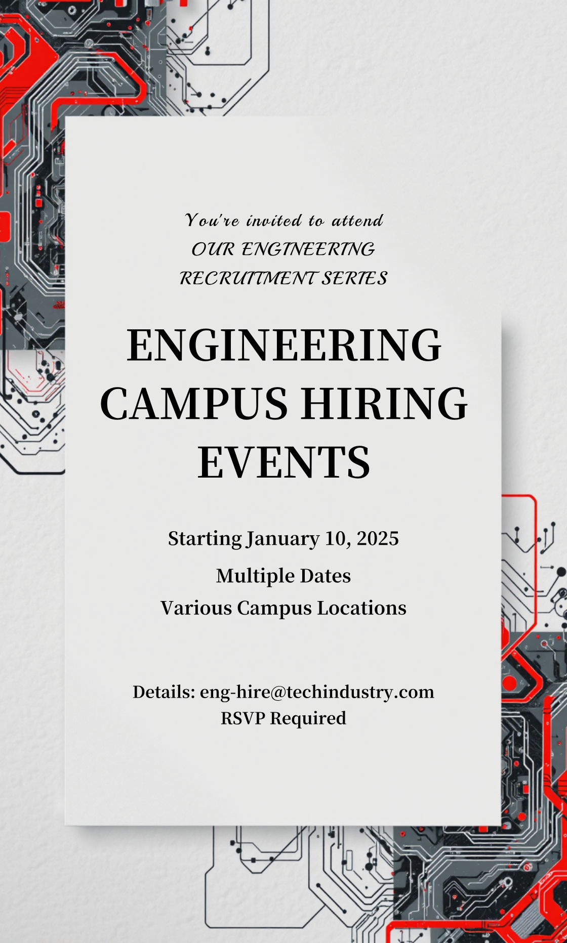 Engineering Campus Hiring Events Series Invitation Template - AI ...