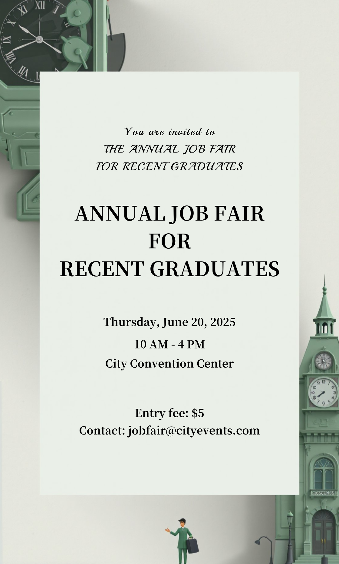 Annual Job Fair for Graduates Invitation Template - AI Designs by ...