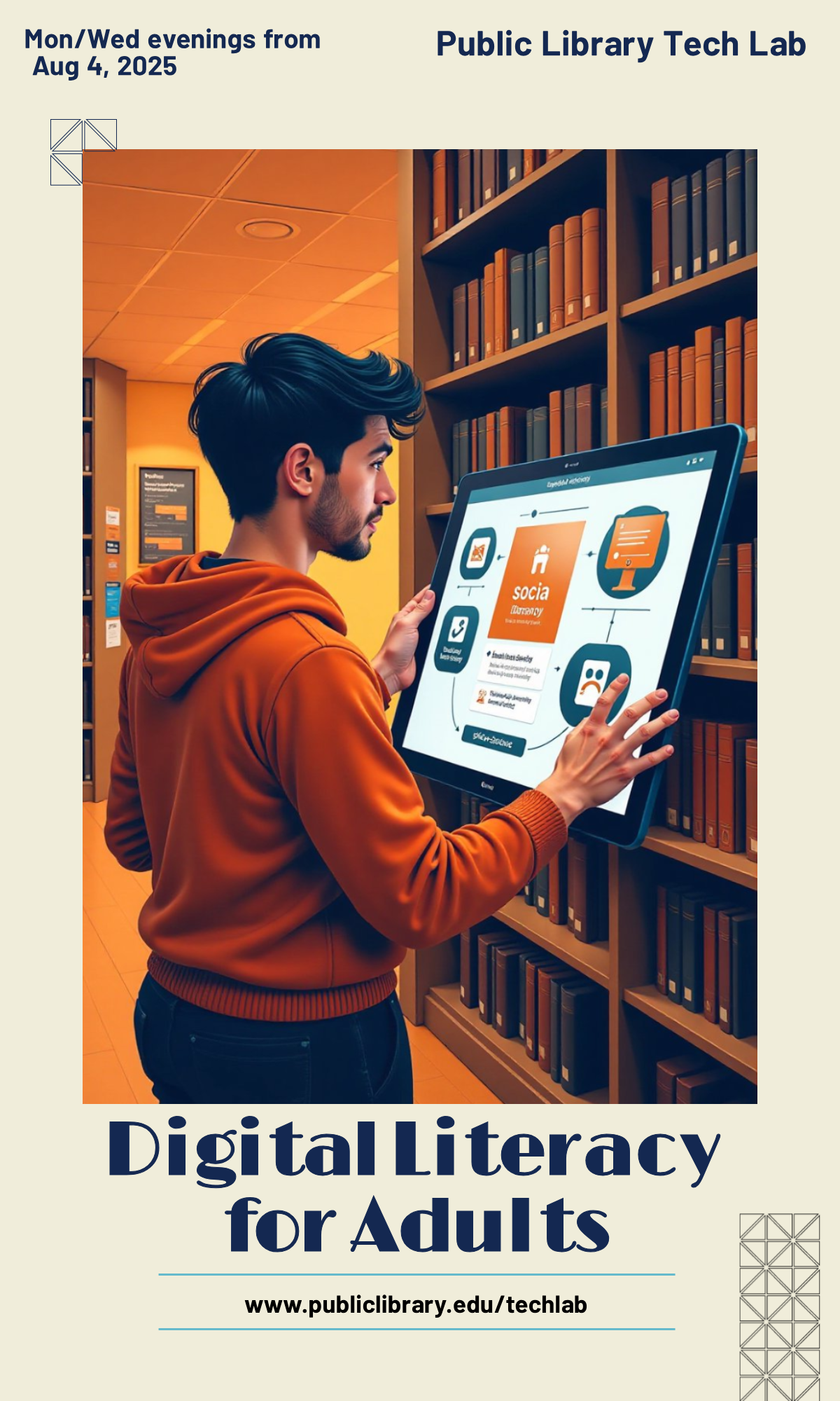 Digital Literacy Adult Continuing Education Poster Template - AI ...