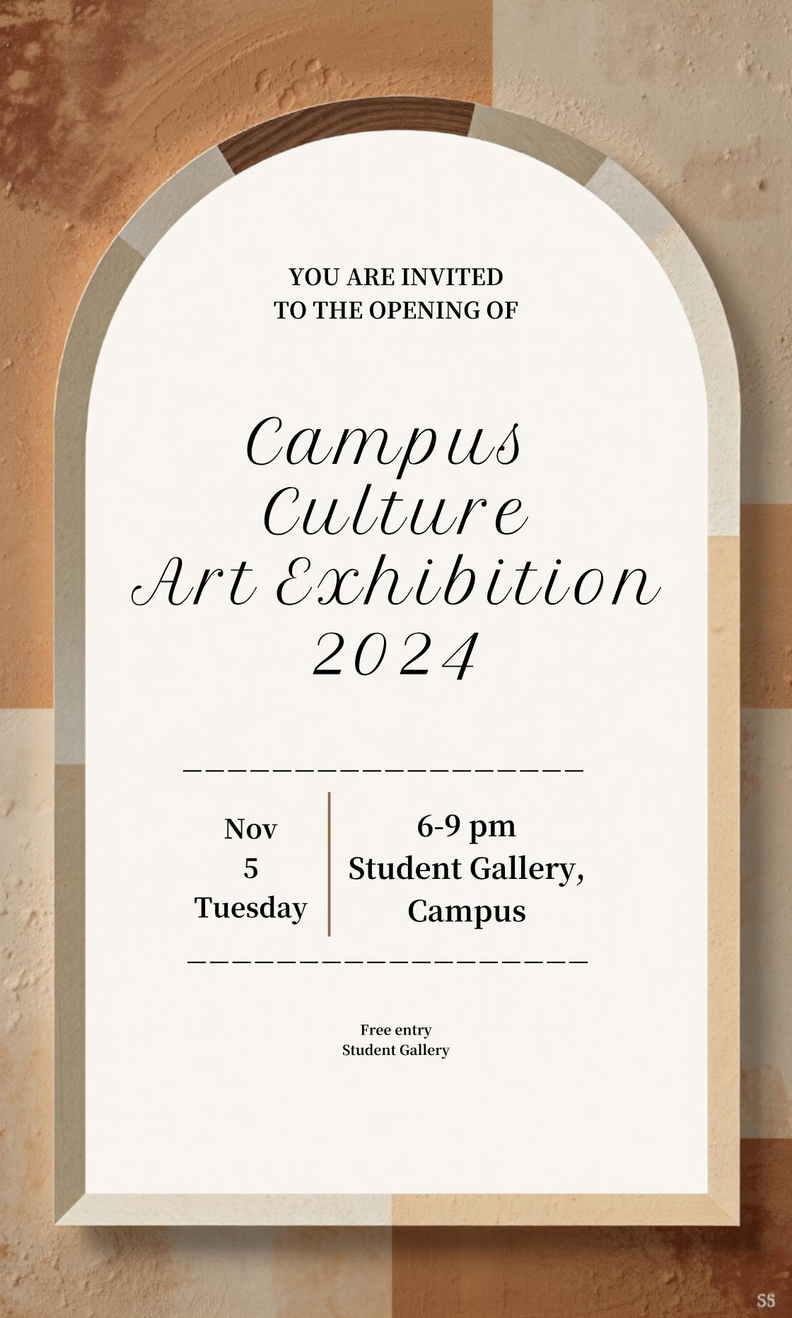Campus Culture Art Exhibition Invitation Template - AI Designs by ...