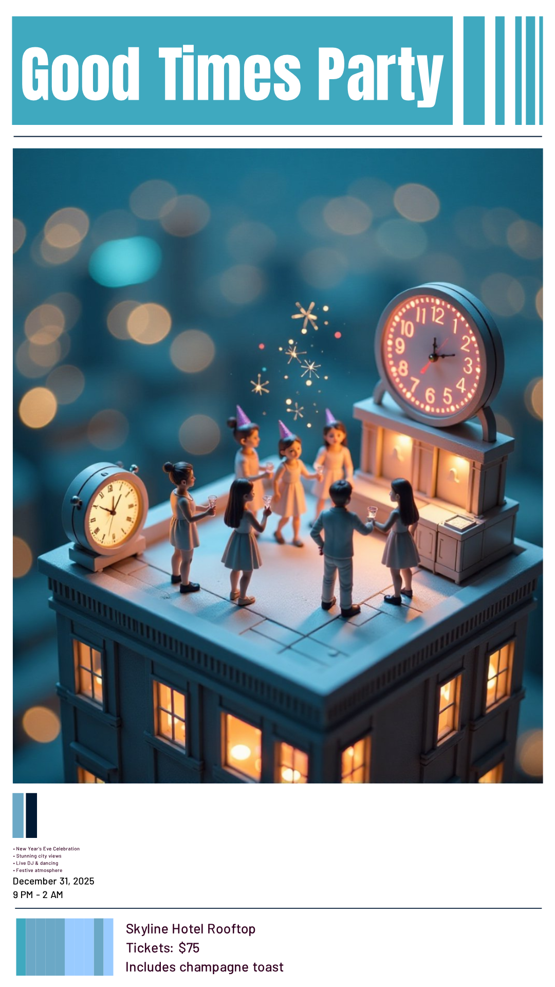 Good Times New Year's Poster Template - AI Designs by MolyPix.AI