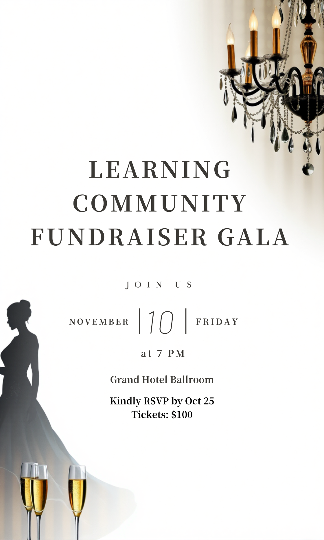 Learning Community Fundraiser Gala Invitation Template - AI Designs by ...