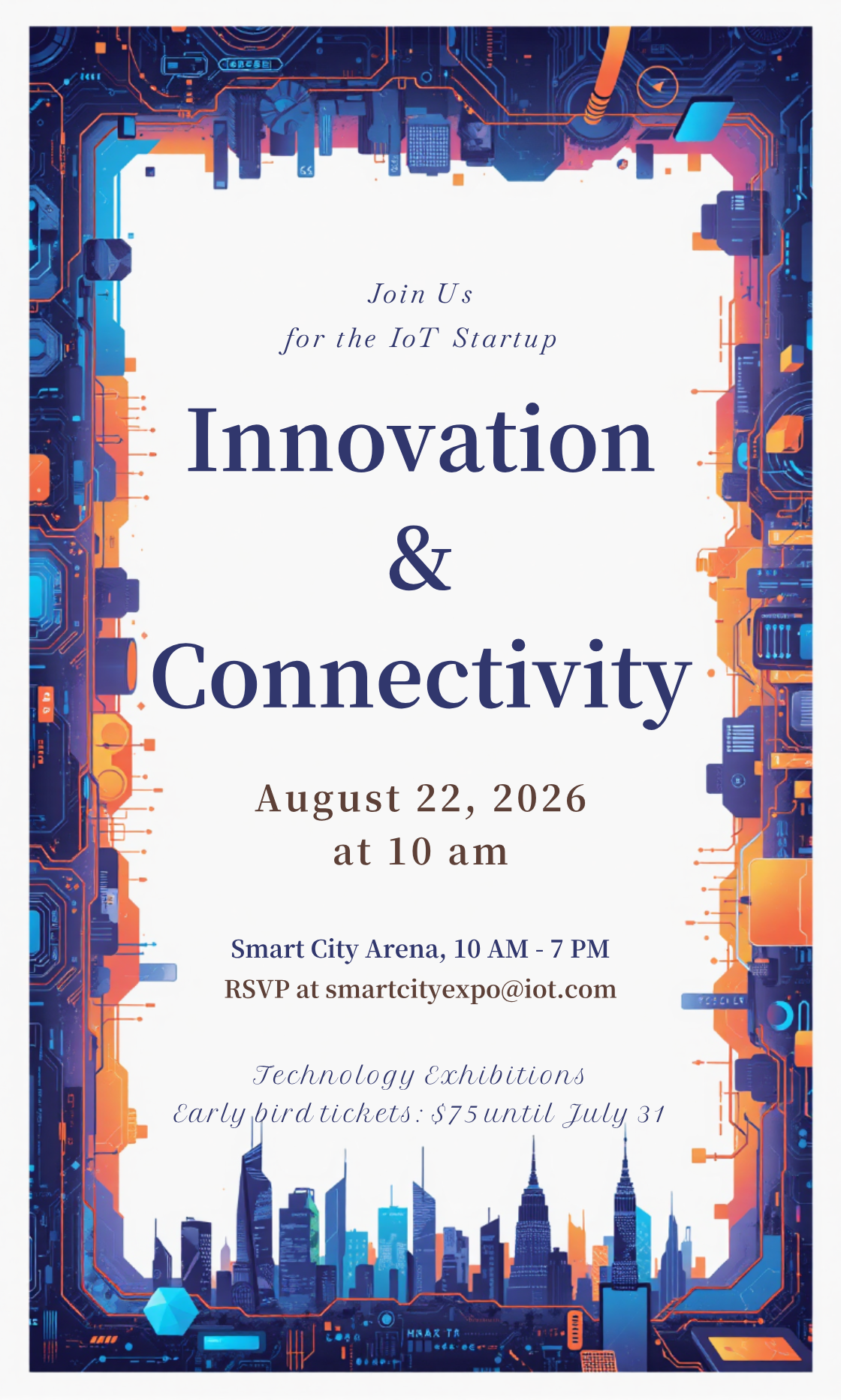 IoT Startup Technology Exhibitions Invitation Template - AI Designs by ...