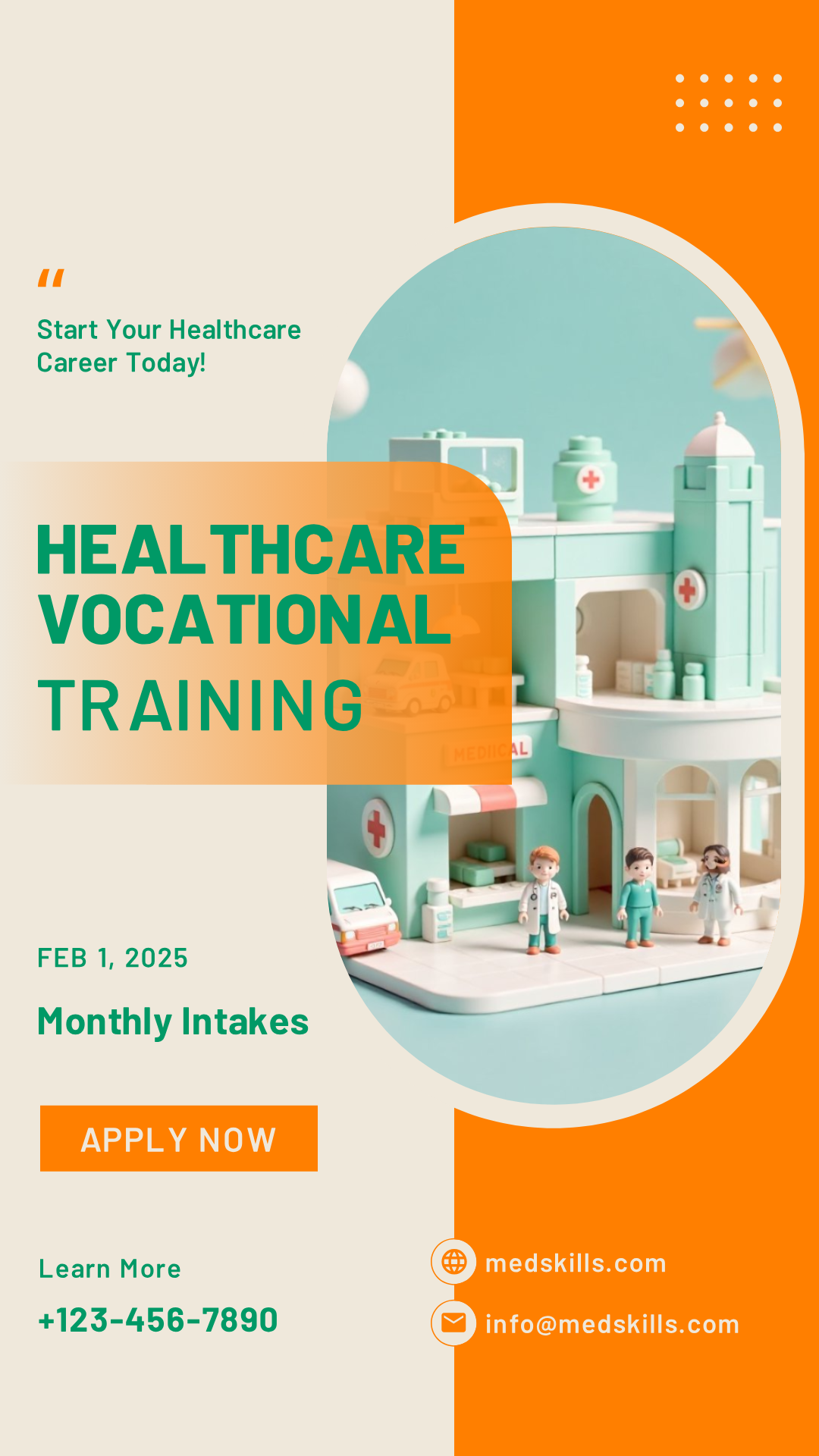 Healthcare Vocational Training Programs Poster Template - AI Designs by ...