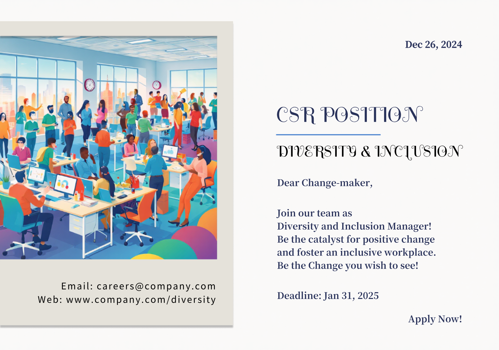 Diversity and Inclusion Position Postcard Template - AI Designs by ...