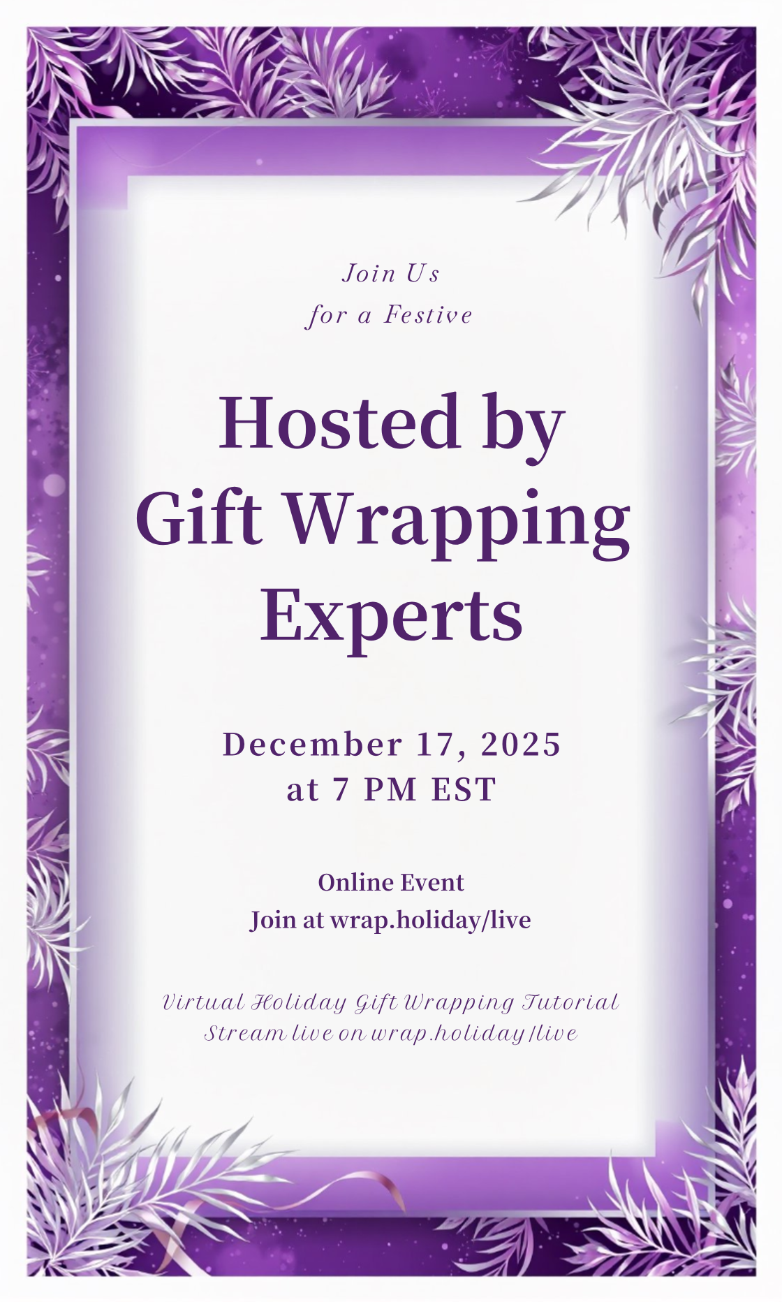 Virtual Holiday Gift Wrapping Tutorial Invitation Template - AI Designs ...