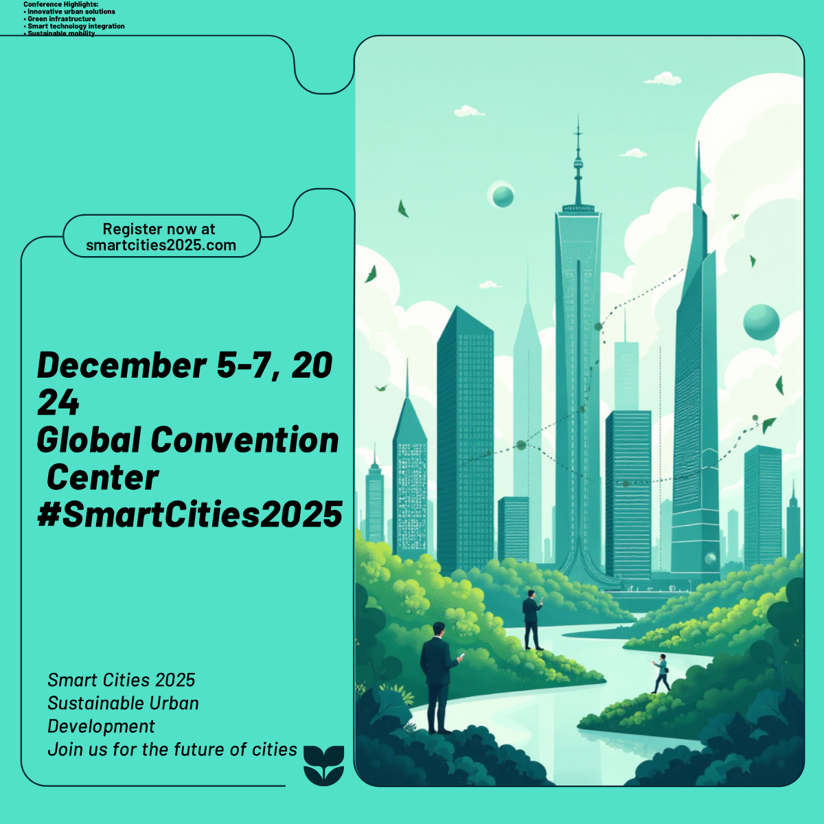 Smart Cities 2025 Conference LinkedIn Post Template - AI Designs by MolyPix.AI