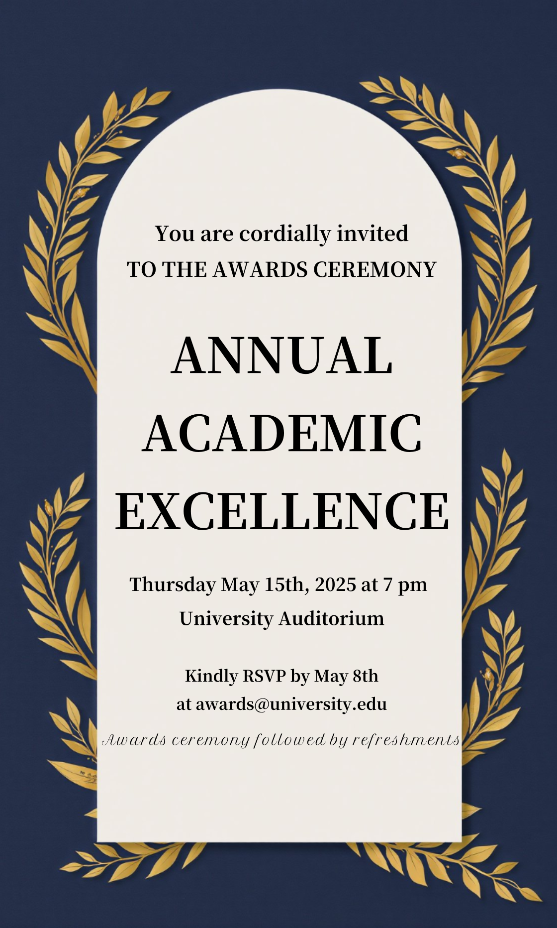 Academic Advancement Awards Ceremony Invitation Template - AI Designs ...