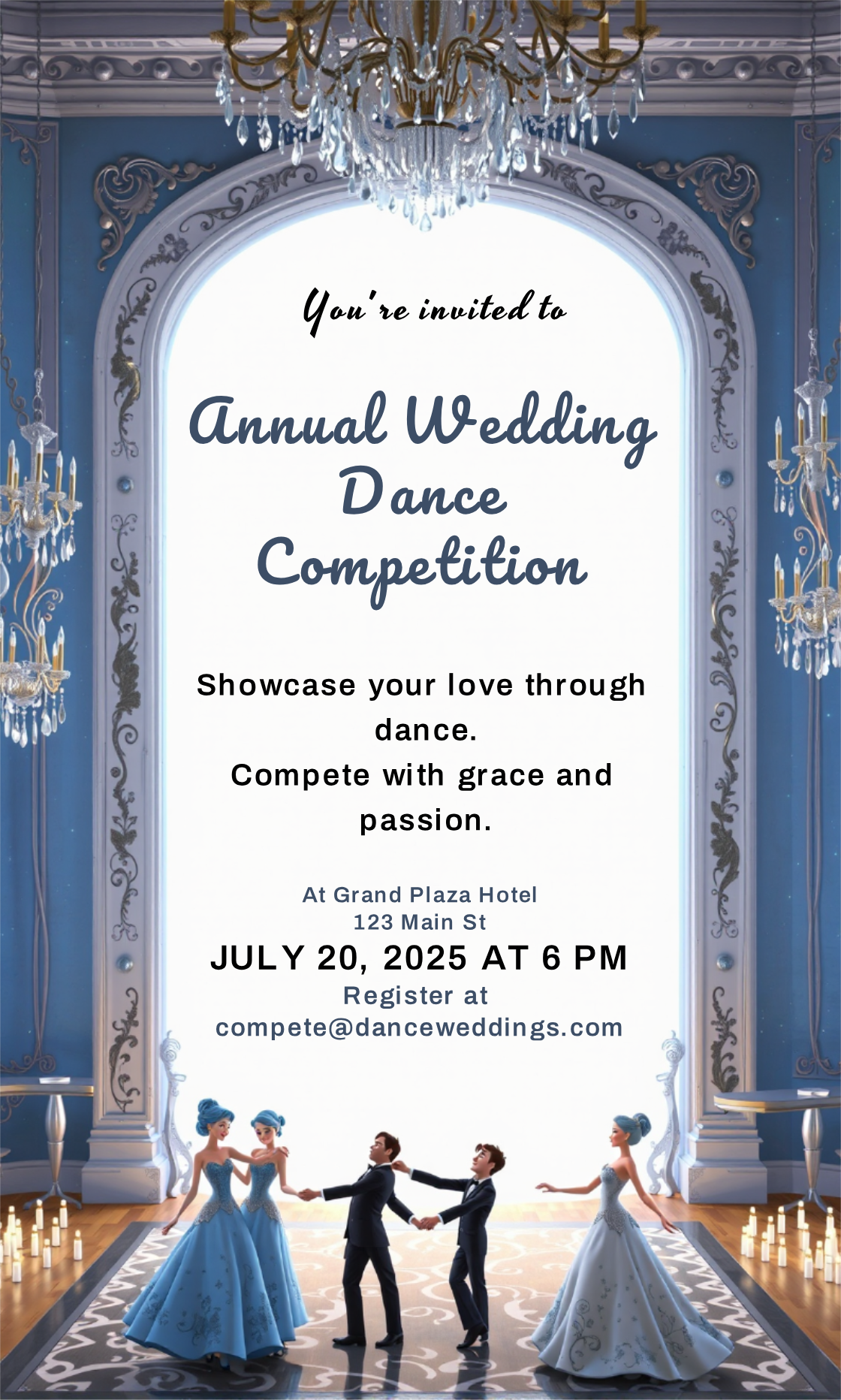 Annual Wedding Dance Competition Invitation Template - AI Designs by ...