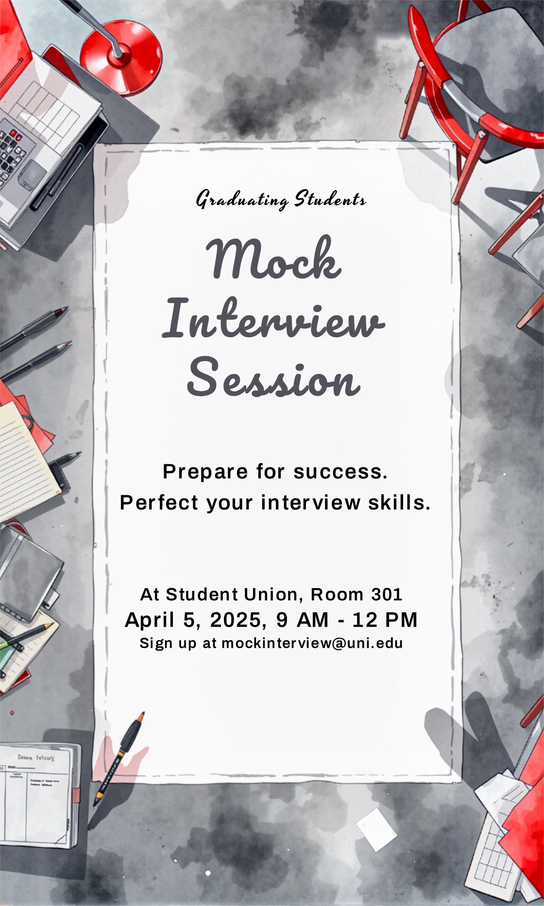Mock Interview for Graduates Invitation Template - AI Designs by MolyPix.AI