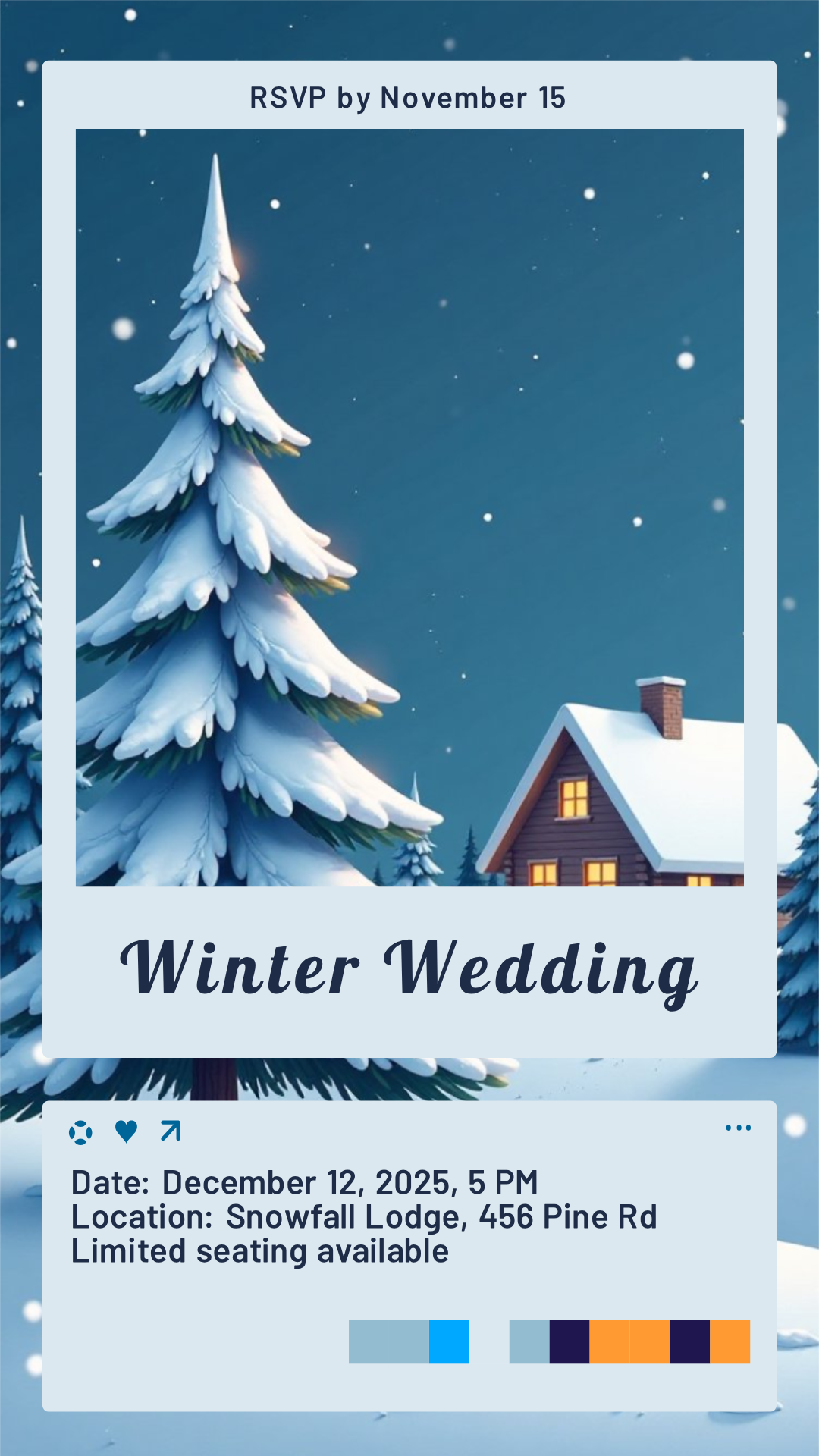 Intimate Winter Wedding Poster Poster Template - AI Designs by MolyPix.AI