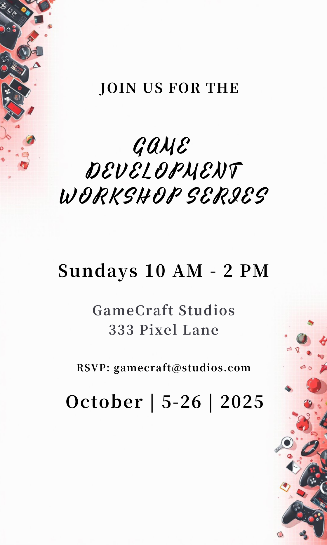 Game Development Coding and Programming Courses Invitation Template ...
