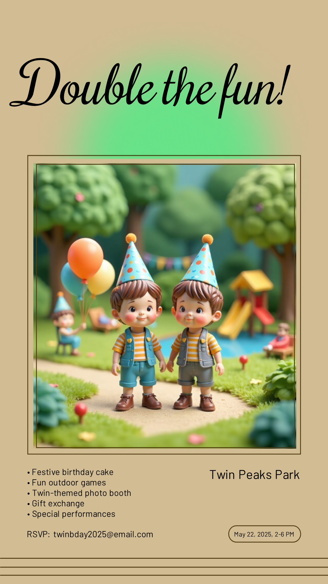 Joint Birthday Party Celebration Poster Template - AI Designs by MolyPix.AI