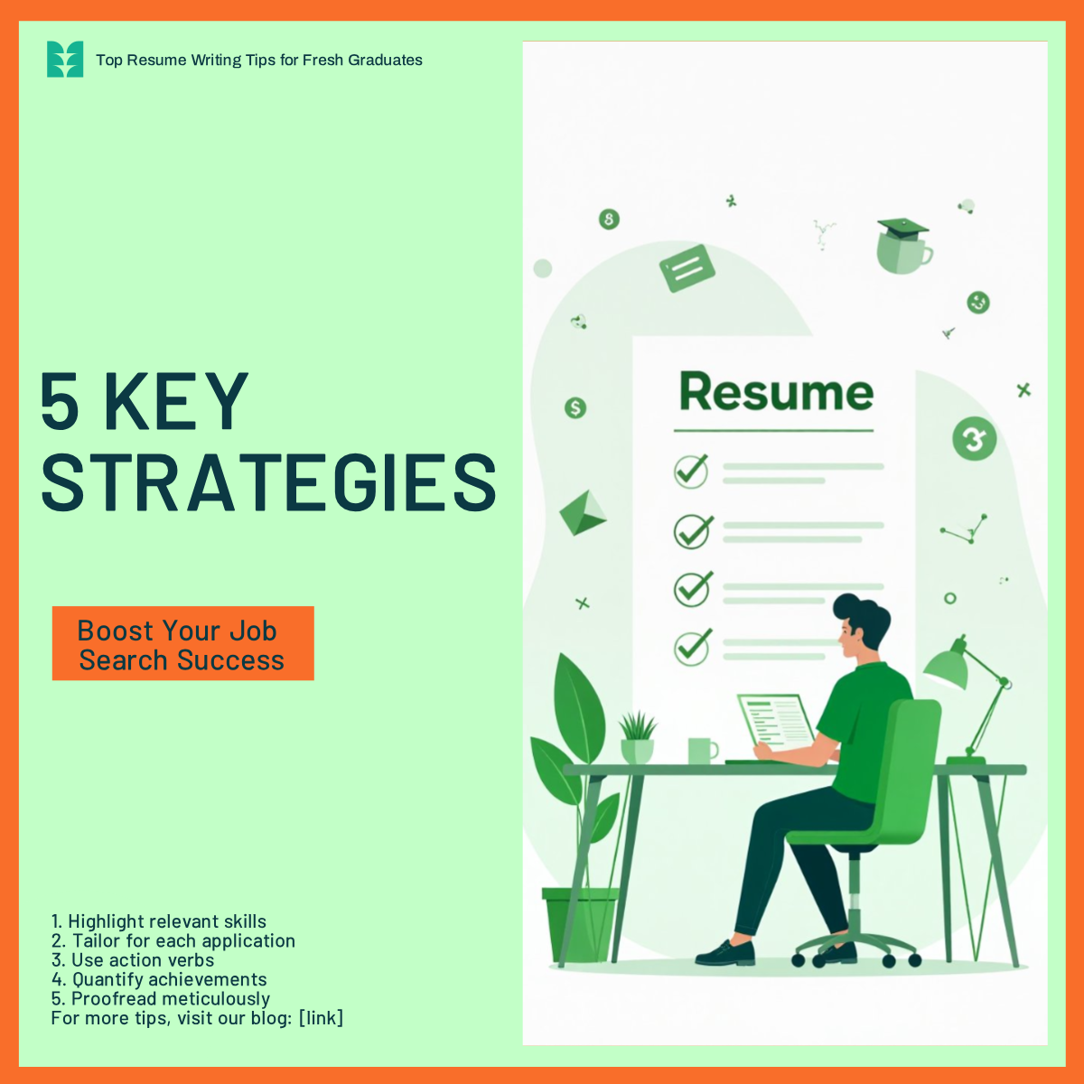 Top Resume Writing Tips LinkedIn Post Template - AI Designs by MolyPix.AI