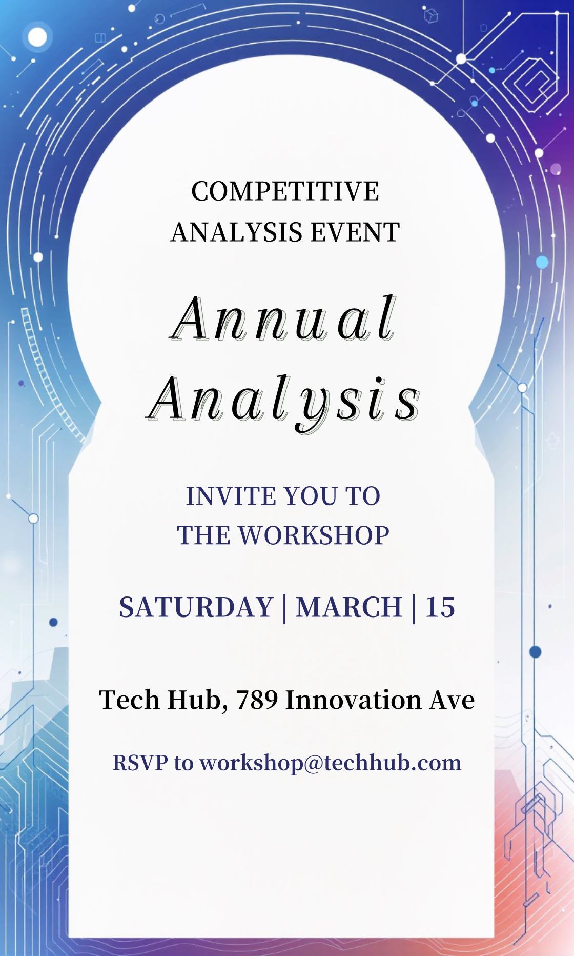 Annual Competitive Analysis Workshop Invitation Template - AI Designs ...