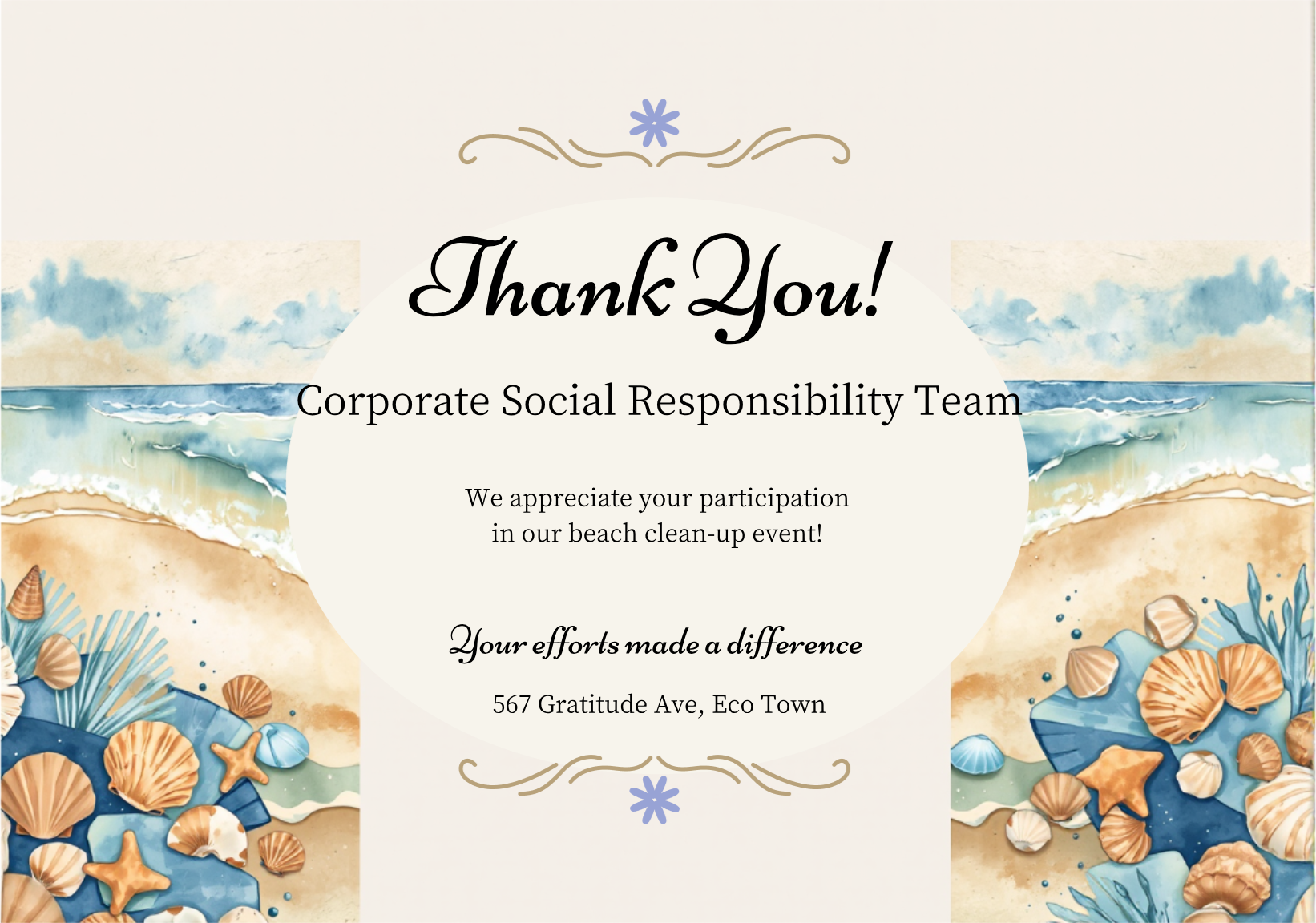 Corporate Social Responsibility Thanks Postcard Template - AI Designs ...