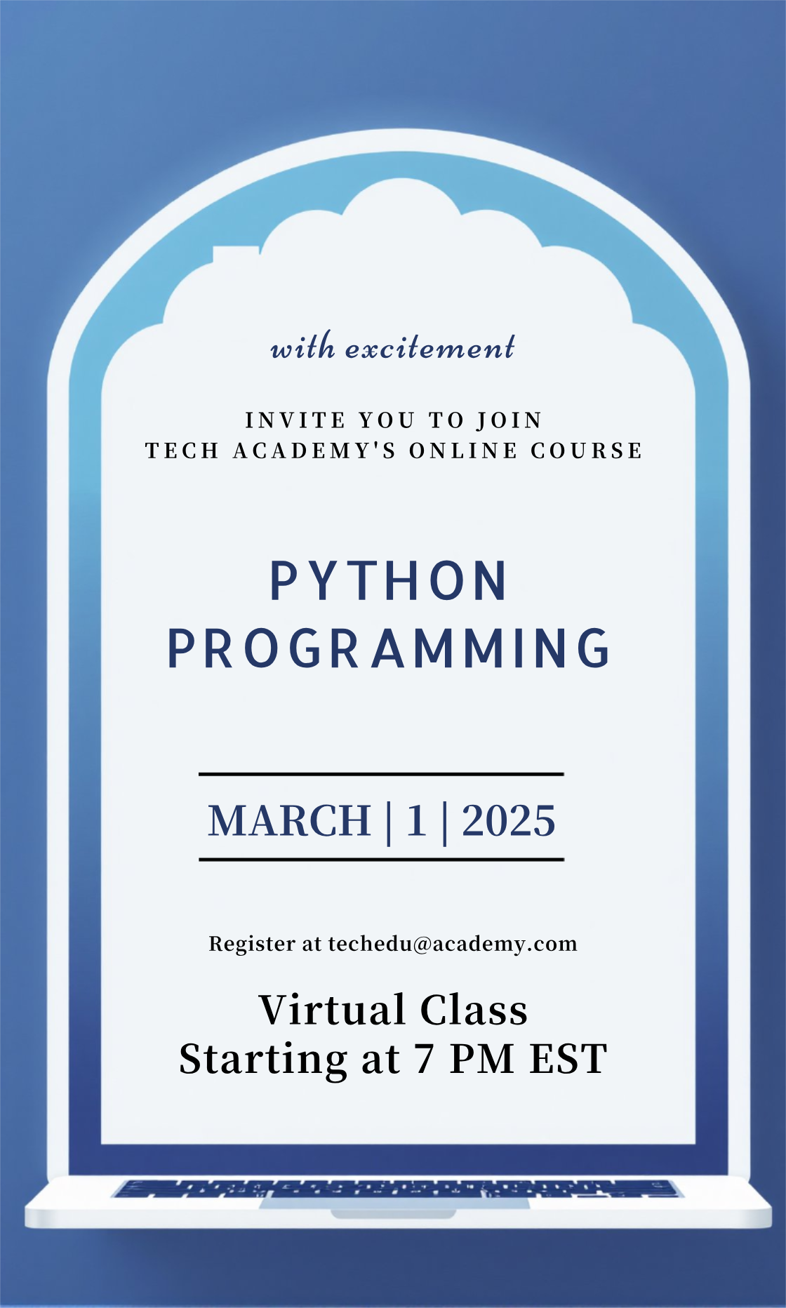 Online Python Programming Courses Invitation Template - AI Designs by ...