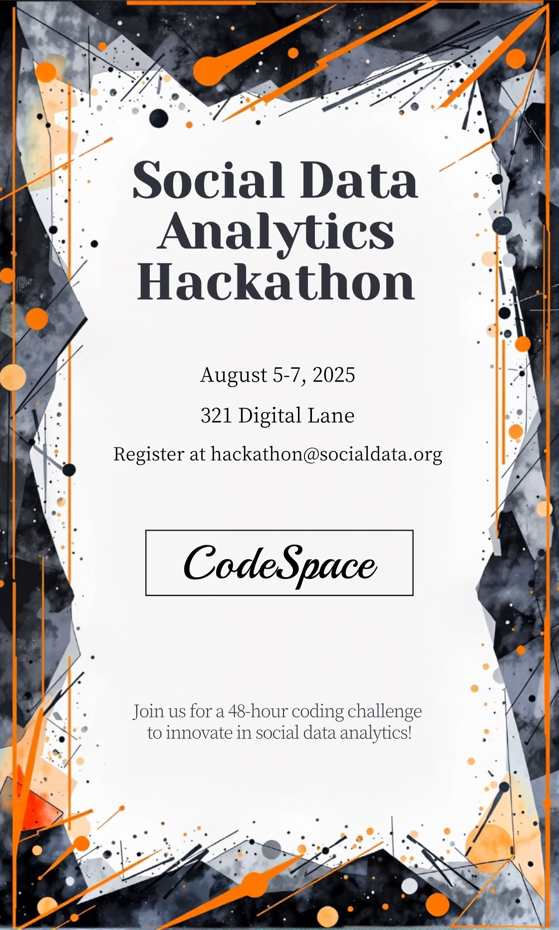 Social Data Analytics Hackathon Invitation Template - AI Designs by MolyPix.AI
