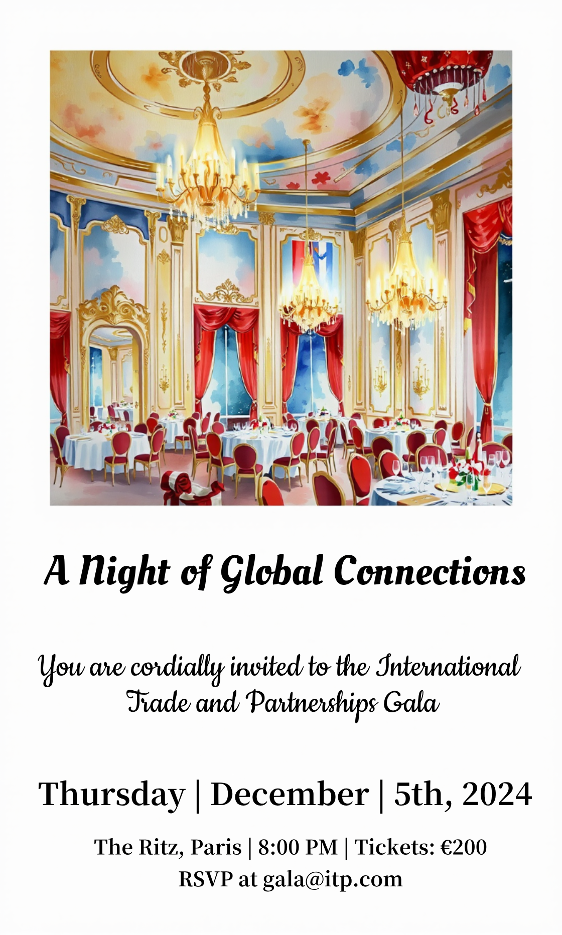 International Trade and Partnerships Gala Invitation Template - AI ...
