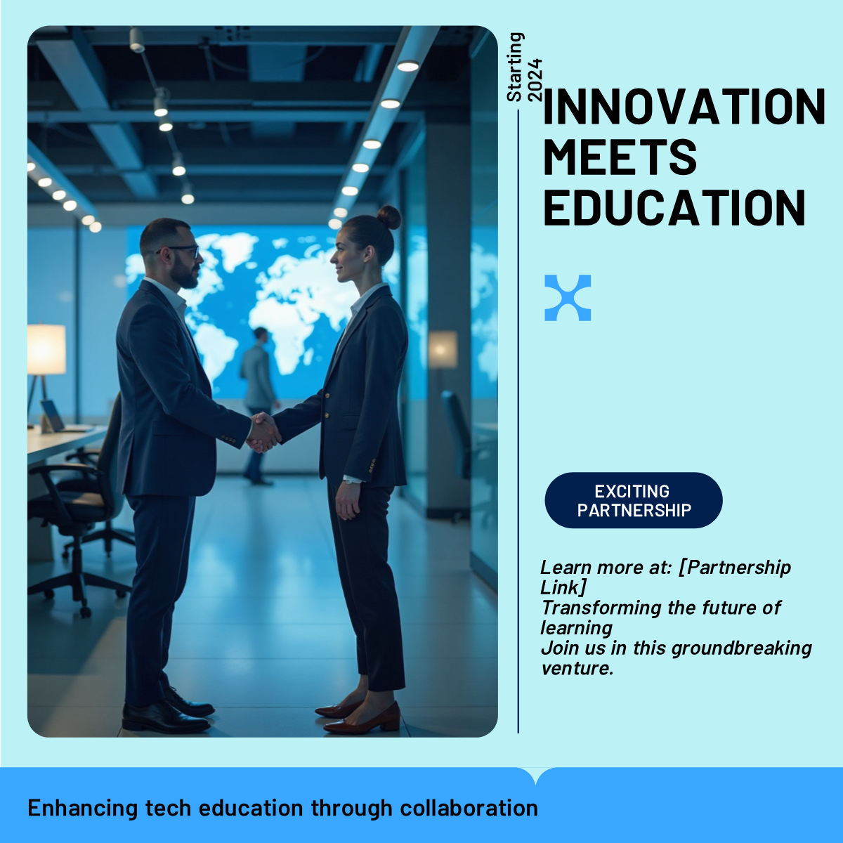 Online Learning Tech Partnership LinkedIn Post Template - AI Designs by ...